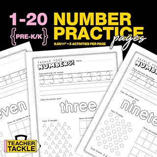 Buy Number 1-20 Practice Pages | Worksheets for Preschool and ...