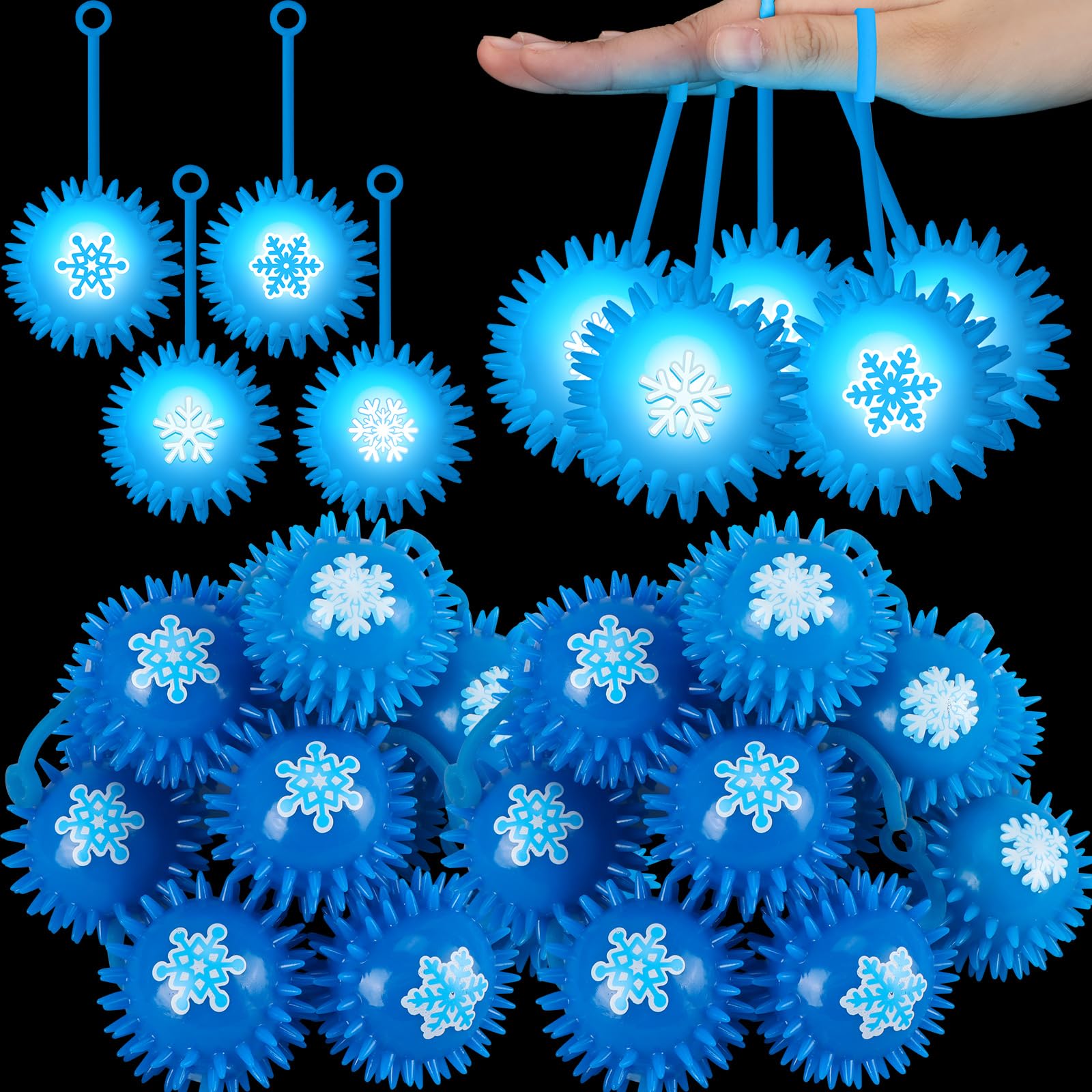 Amazon.com: Sotiff 12 Pcs Led Winter Snowflake Stress Balls Light up ...