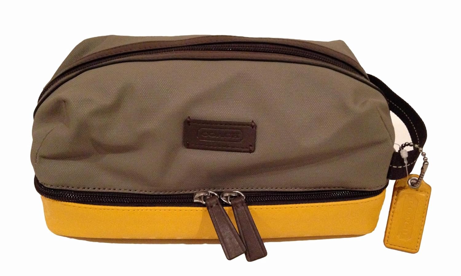 Amazon.com : NWT $128 Coach Men Heritage Signature Canvas Toiletry ...