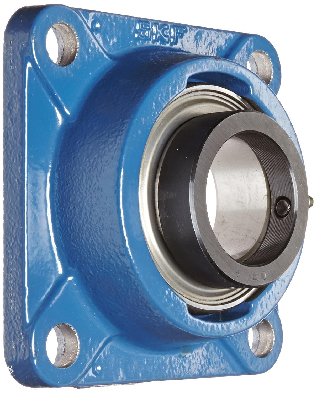 SKF FY 1.15/16 FM Ball Bearing Flange Unit, 4 Bolts, Eccentric Collar, Regreasable, Contact Seal ...