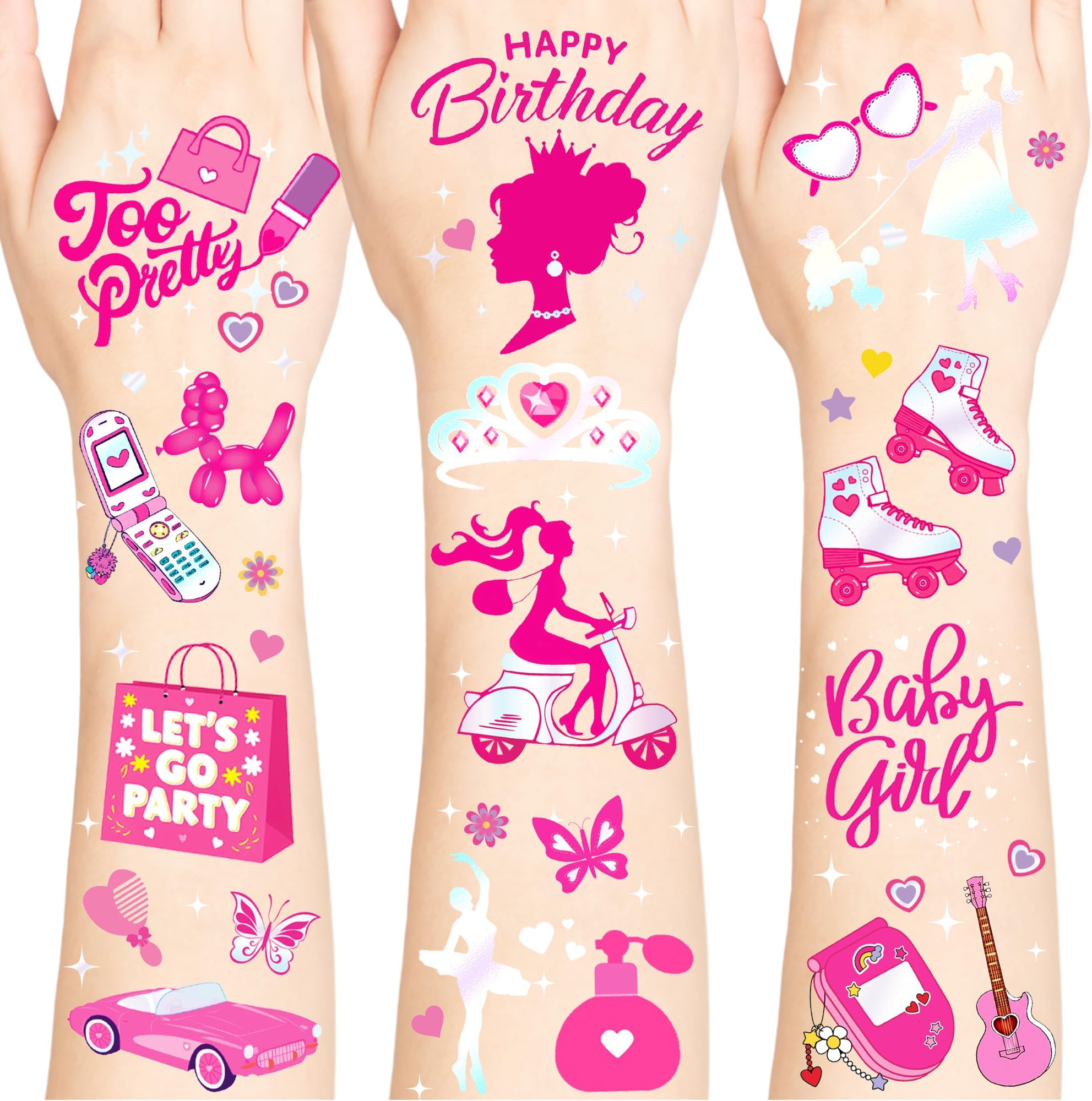 Amazon.com : xo, Fetti Pink Temporary Tattoos for Girls - 42 styles ...