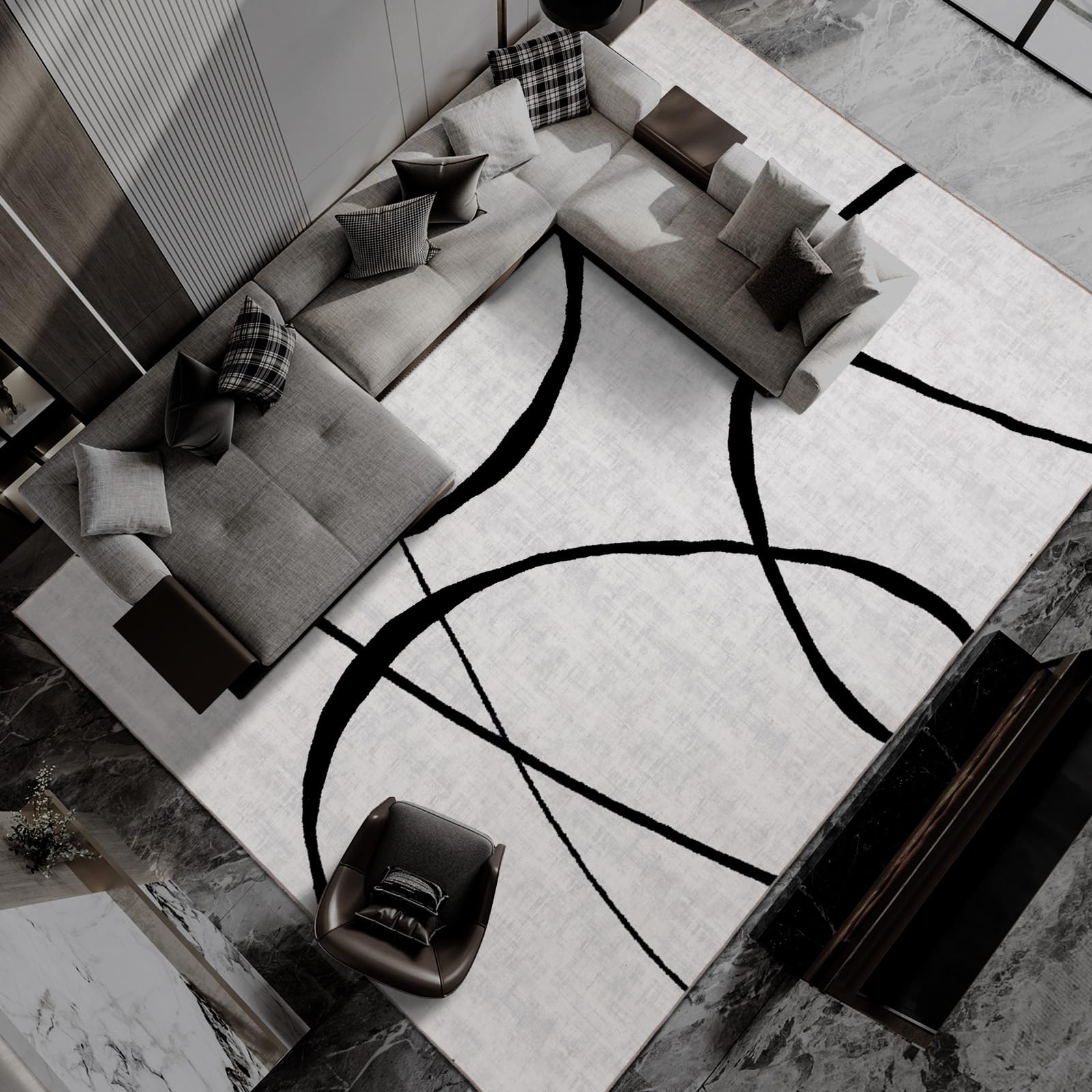 Amazon.com: YIHOUSE Modern Washable Area Rug for Living Room Bedroom ...