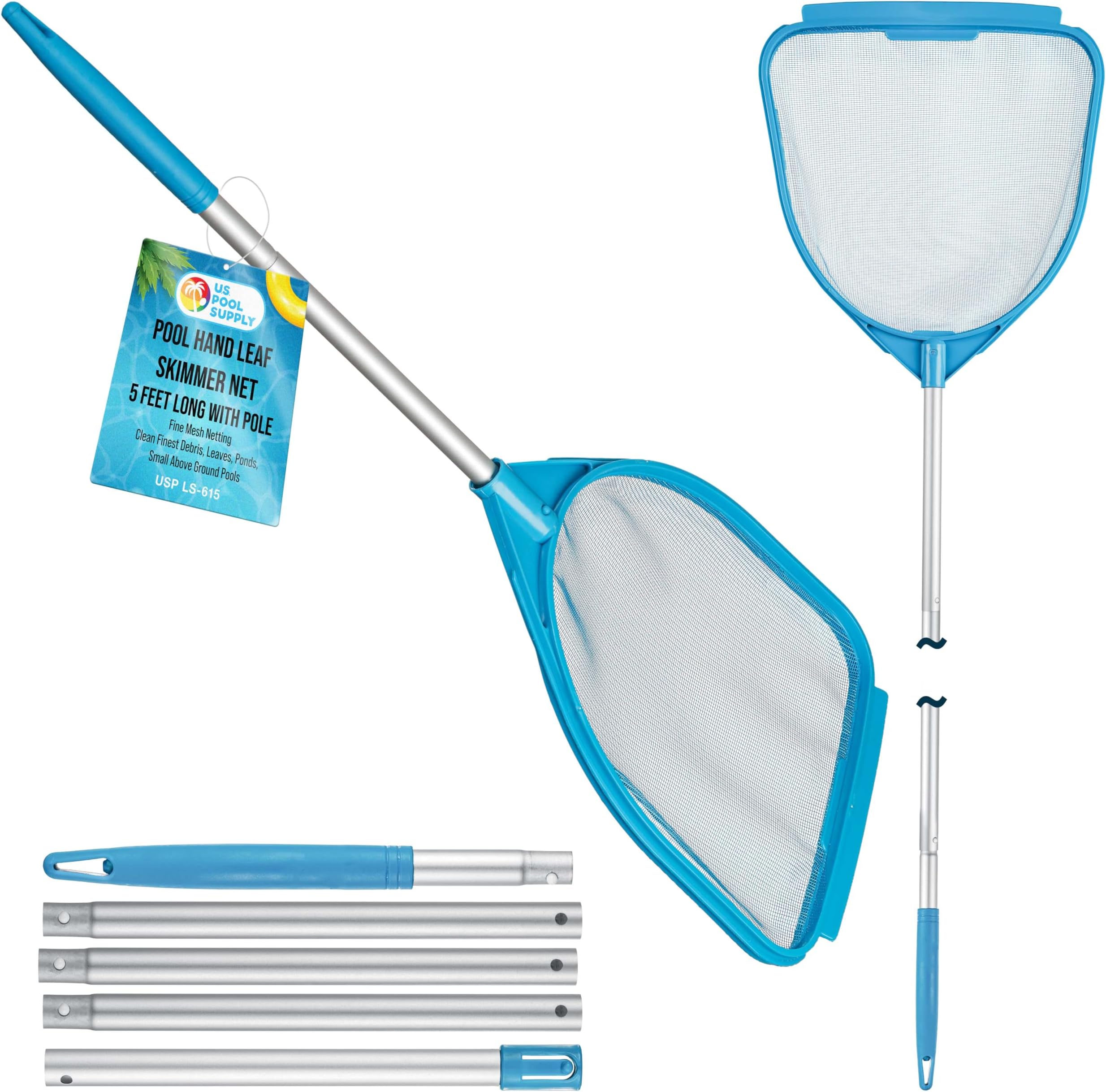 Amazon.com : Loiyadn Pool Skimmer - Pool Net with 3 Section Pole, 48 ...