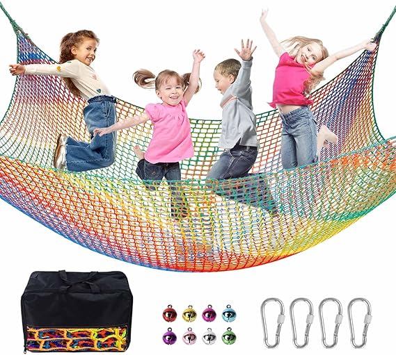 Amazon.com: LPIW Climbing Net for Kids - 9.9FT x 6.6FT Double Layers ...