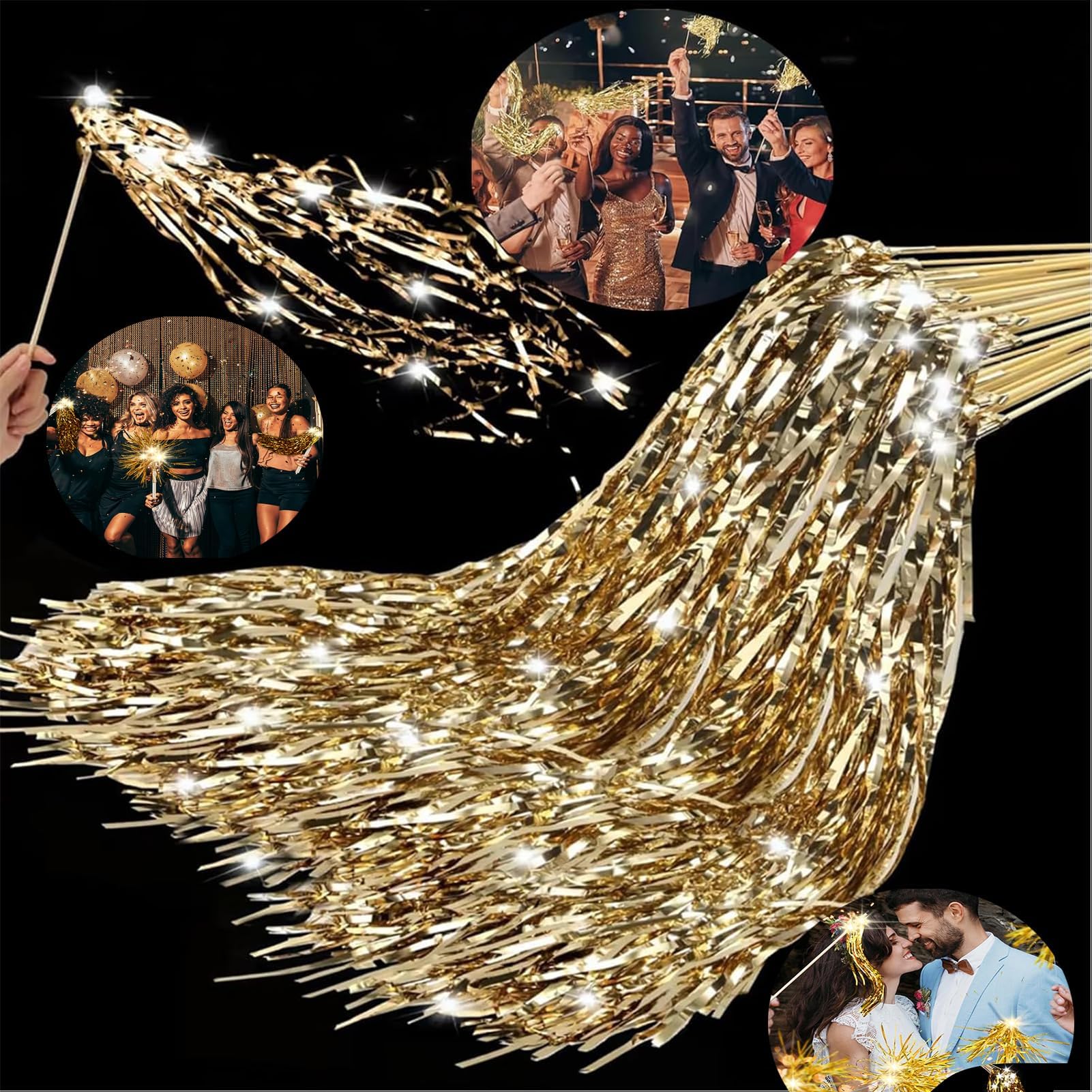 Amazon.com: 50 Pcs Wedding Wands Ribbon Streamers with 3 Colorful ...