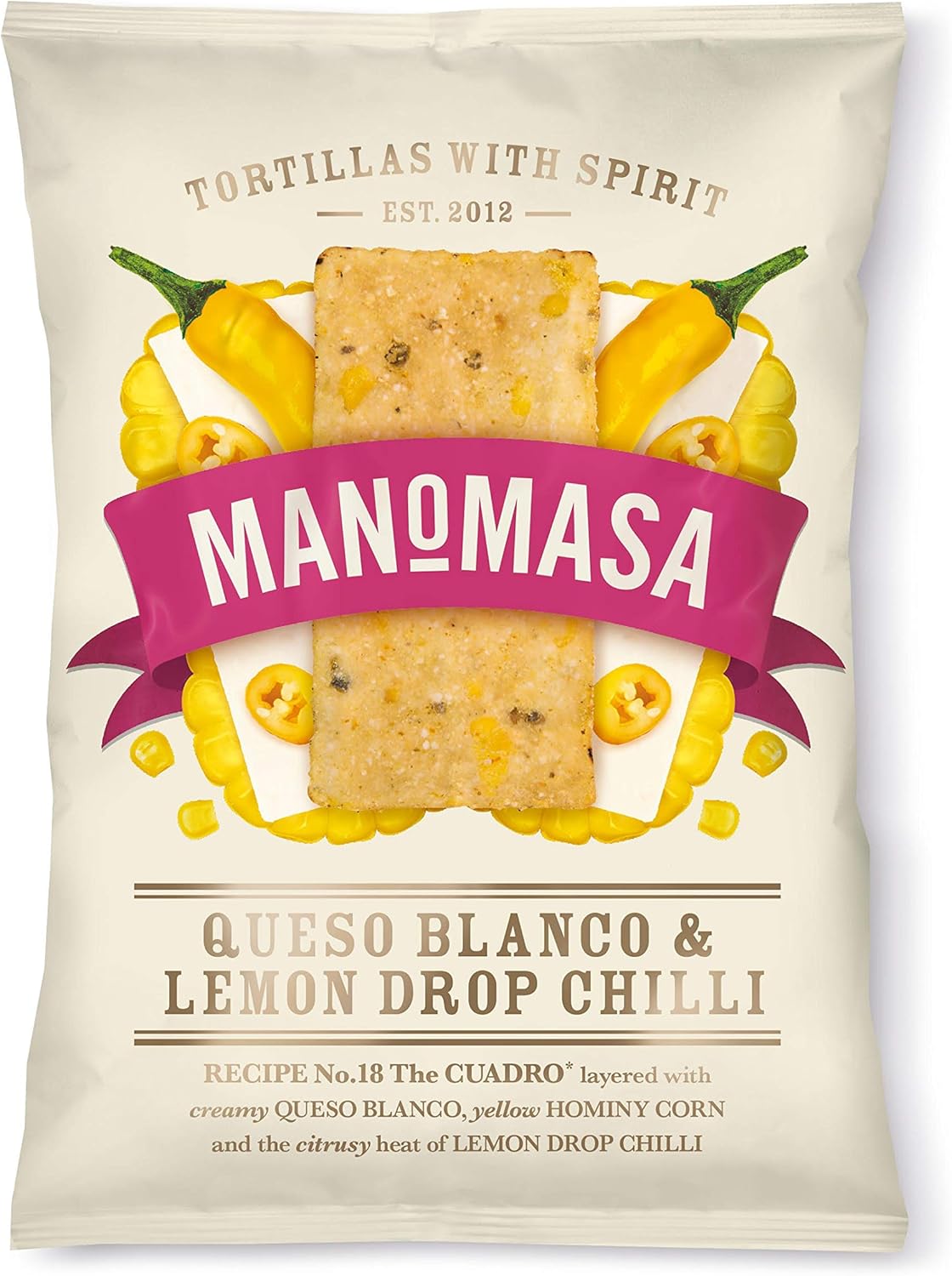 Manomasa Queso Blanco & Lemon Drop Chilli Tortilla Chips, 160 g, Pack ...