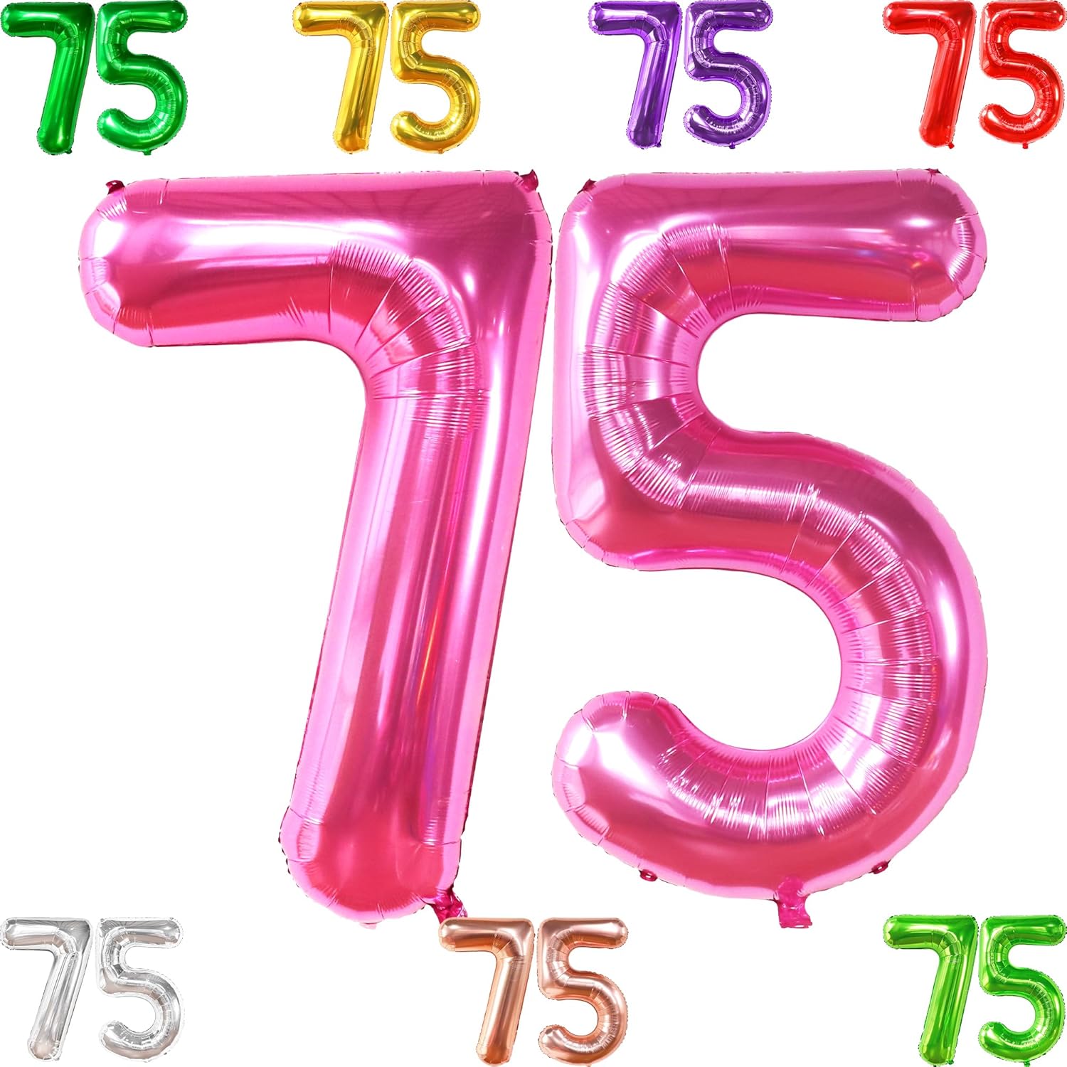Amazon.com: KatchOn, Giant Hot Pink 75 Balloon Numbers - 40 Inch | Hot ...