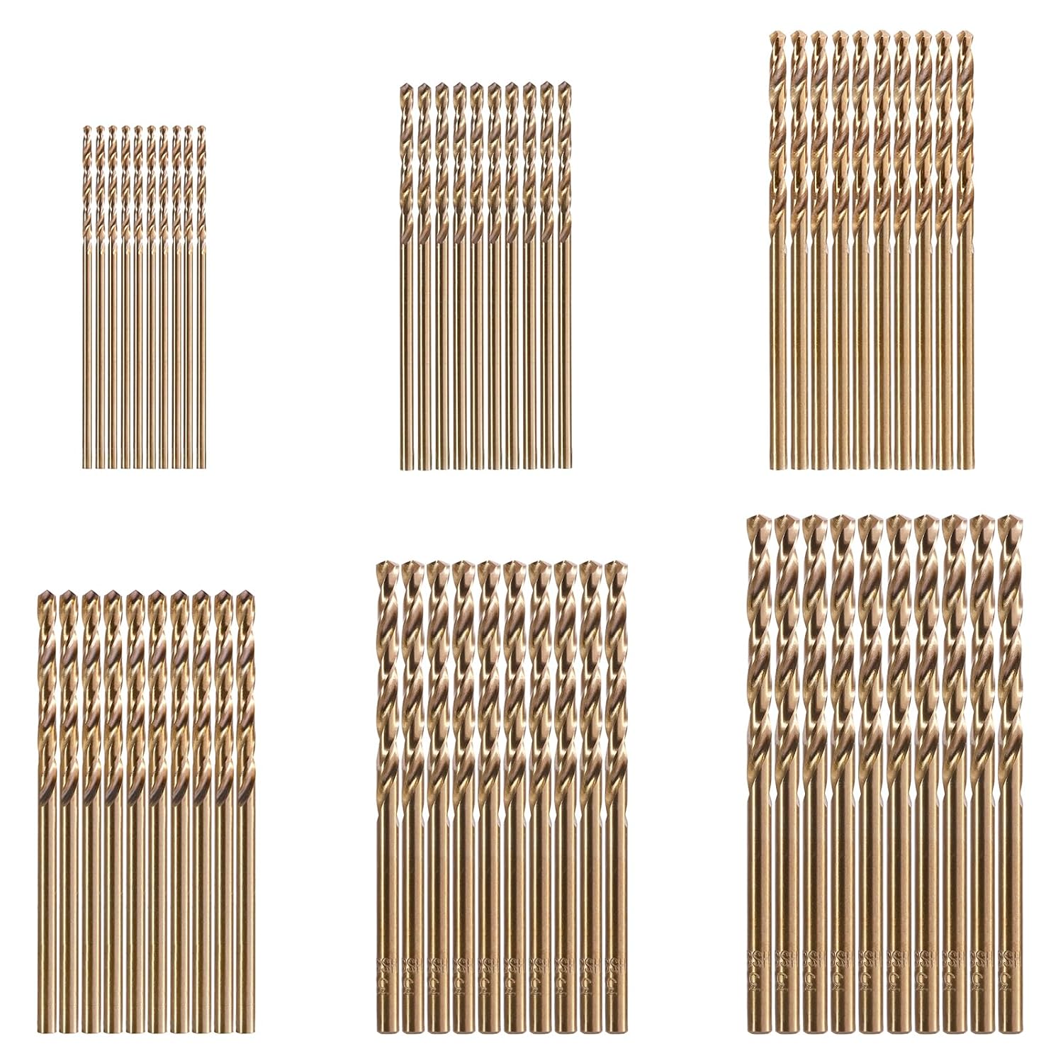 HPMAISON 60 Stück 1mm-3.5mm M35 HSS Cobalt Bohrer Kobalt Jobber Bohrer ...