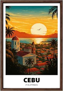 Amazon.com: Cebu Travel Posters - Vintage Asian City Wall Art, Unframed ...