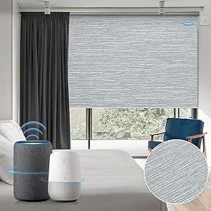 Amazon.com: Graywind Smart Hardwired Blackout Roller Shades Compatible with Alexa Google Remote ...