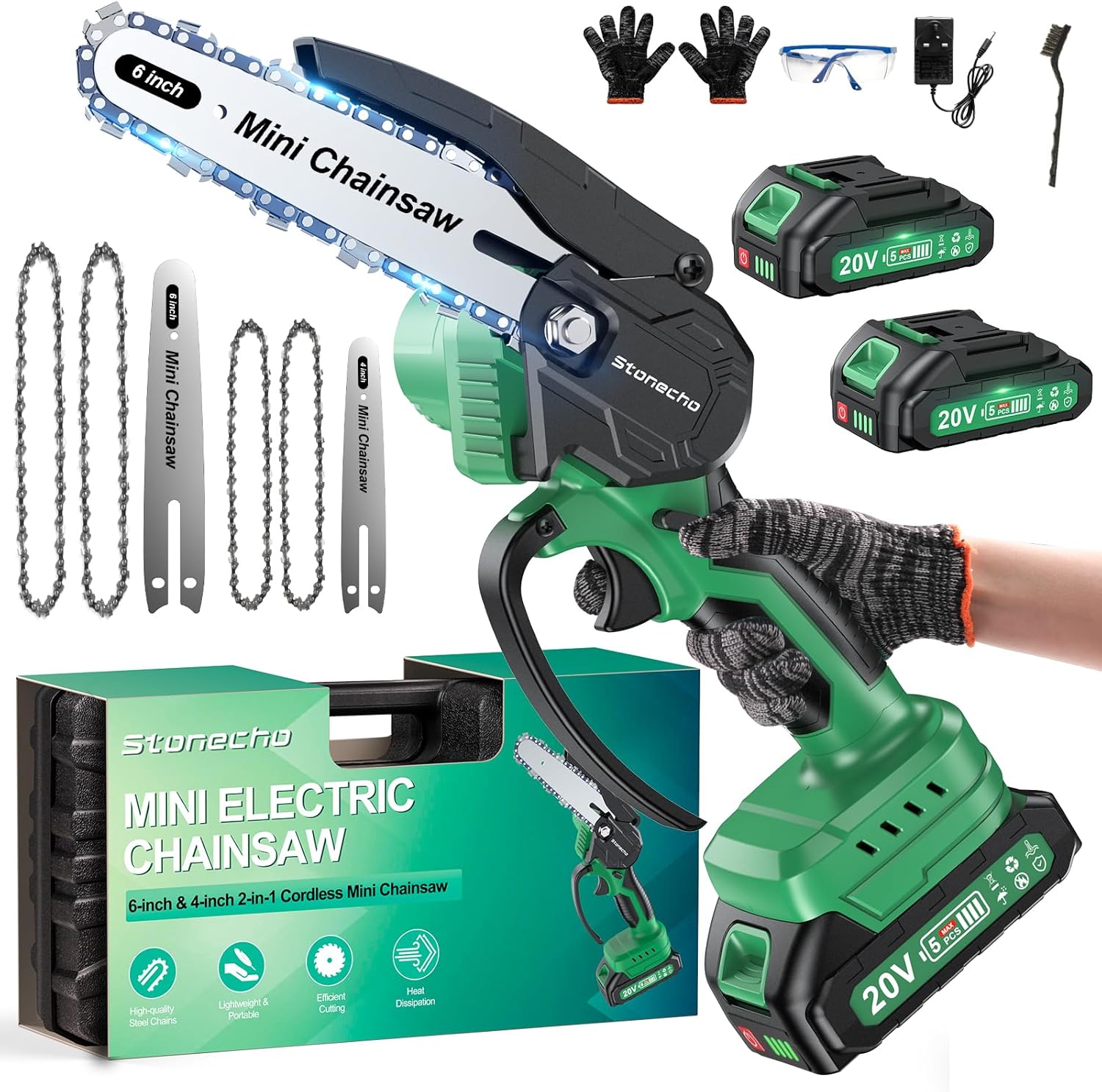 Amazon.com : Mini Chainsaw Cordless 6 inch & 4 inch, Upgrade Electric ...