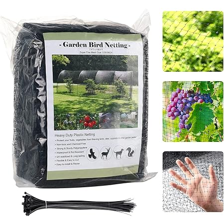 Amazon.com : Hourleey Bird Netting, 7 x 100 FT Black Deer Fence Netting Reusable Protective ...