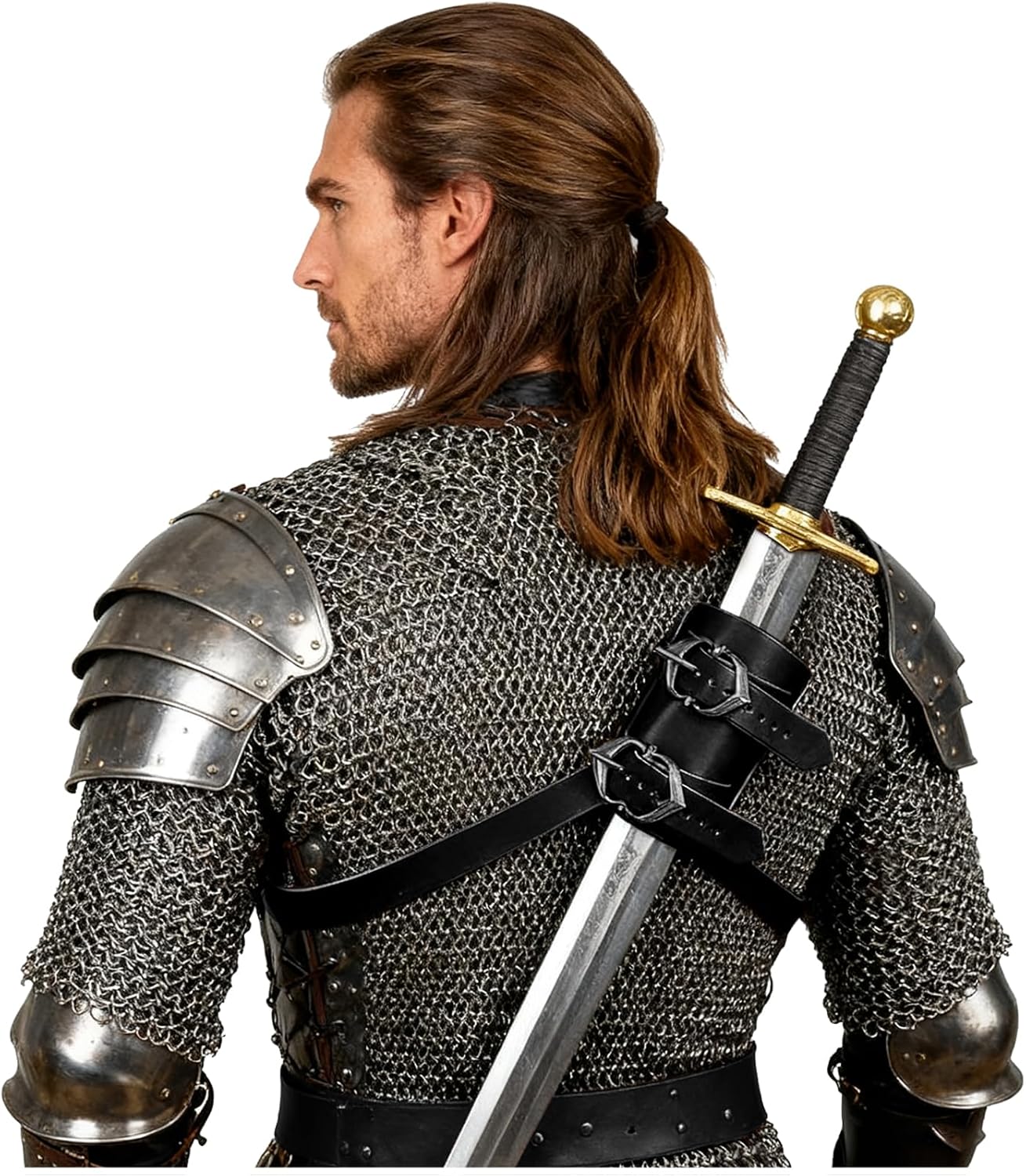 Amazon.com: L'VOW Medieval Sword Back Holster Leather Shoulder Sword ...