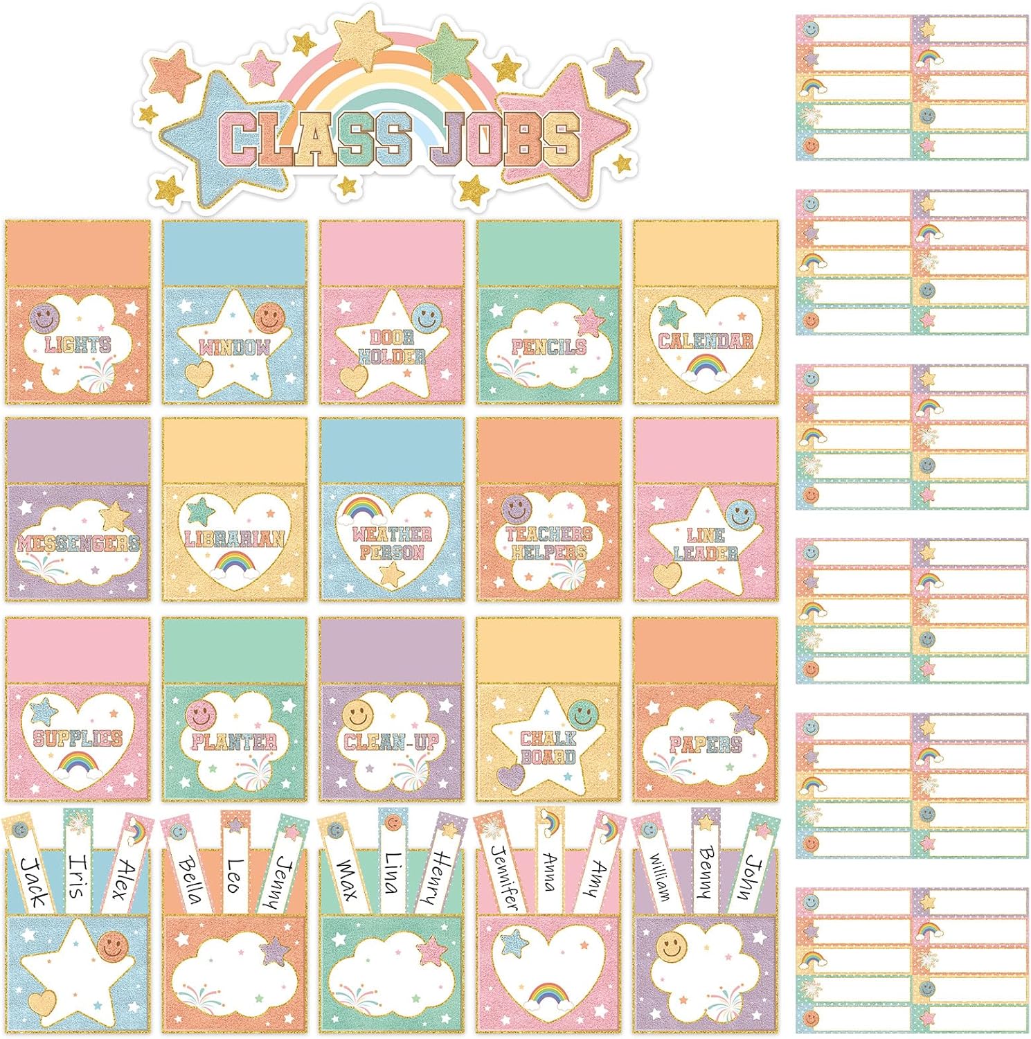 Amazon.com: 86pcs Happy face Class Jobs Bulletin Board Smile Face ...