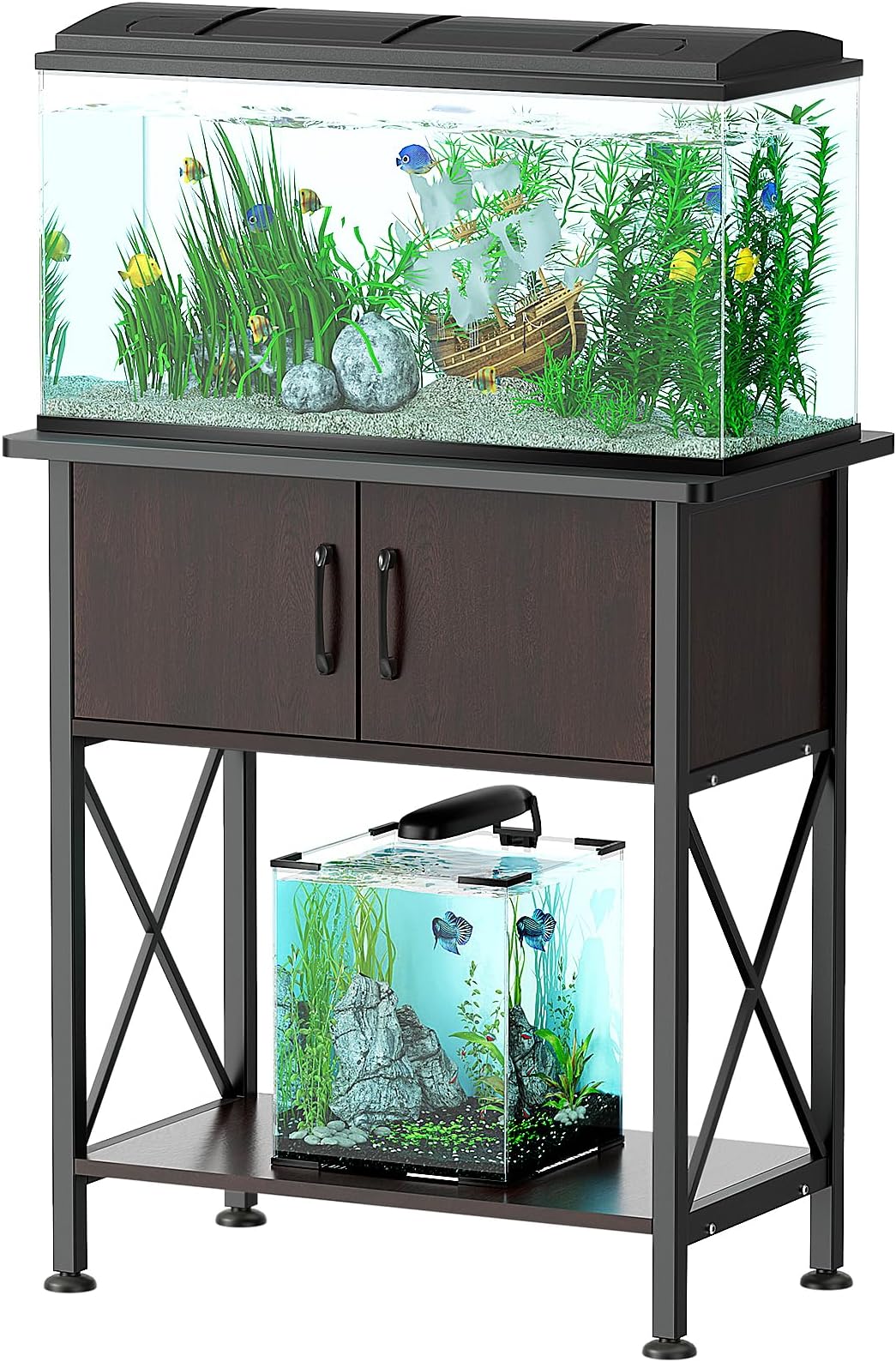 Amazon.com : Likeem 20-29 Gallon Fish Tank Stand, with Cabinet ...