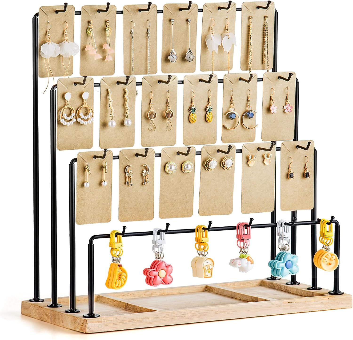 Amazon.com: KEIMIXJIA Earring Display Stand for Vendors, 4 Tiers ...