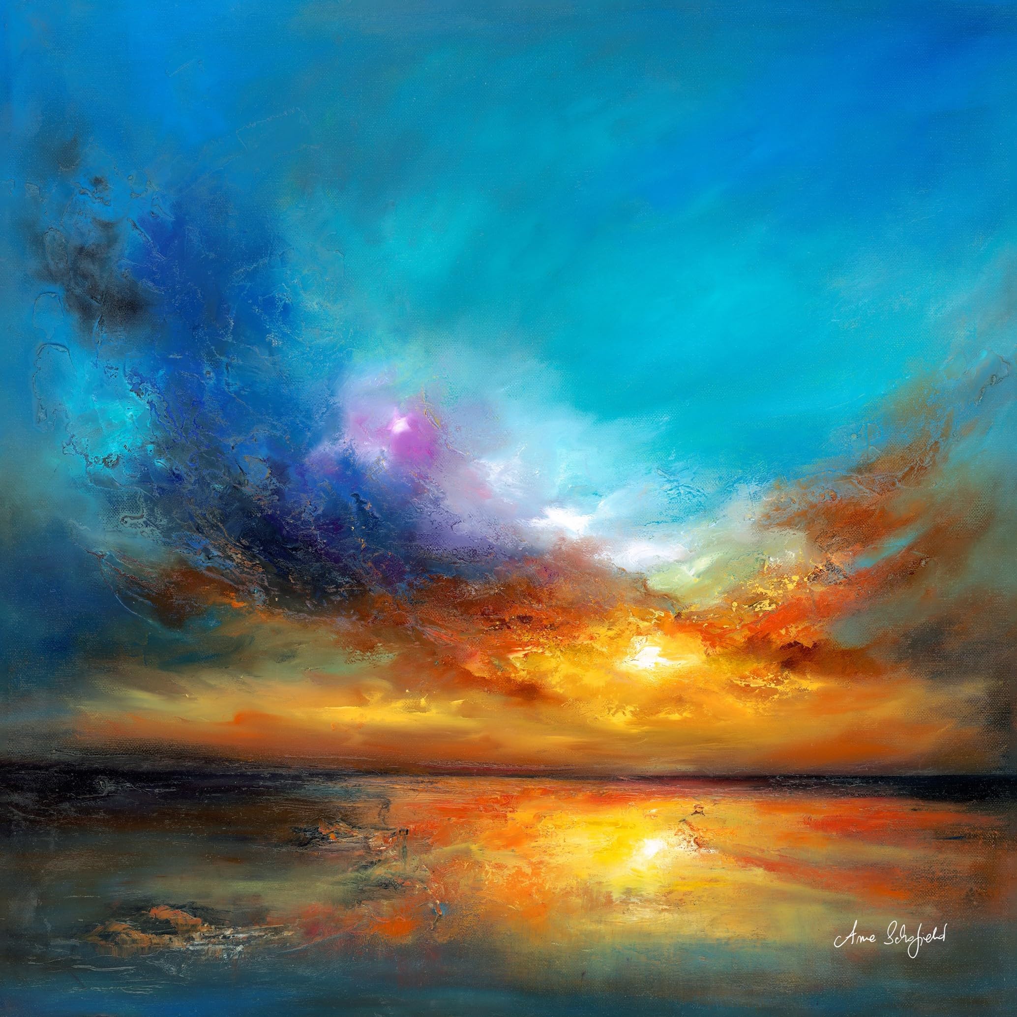 Dipinti Di Opere D'arte Al Tramonto
