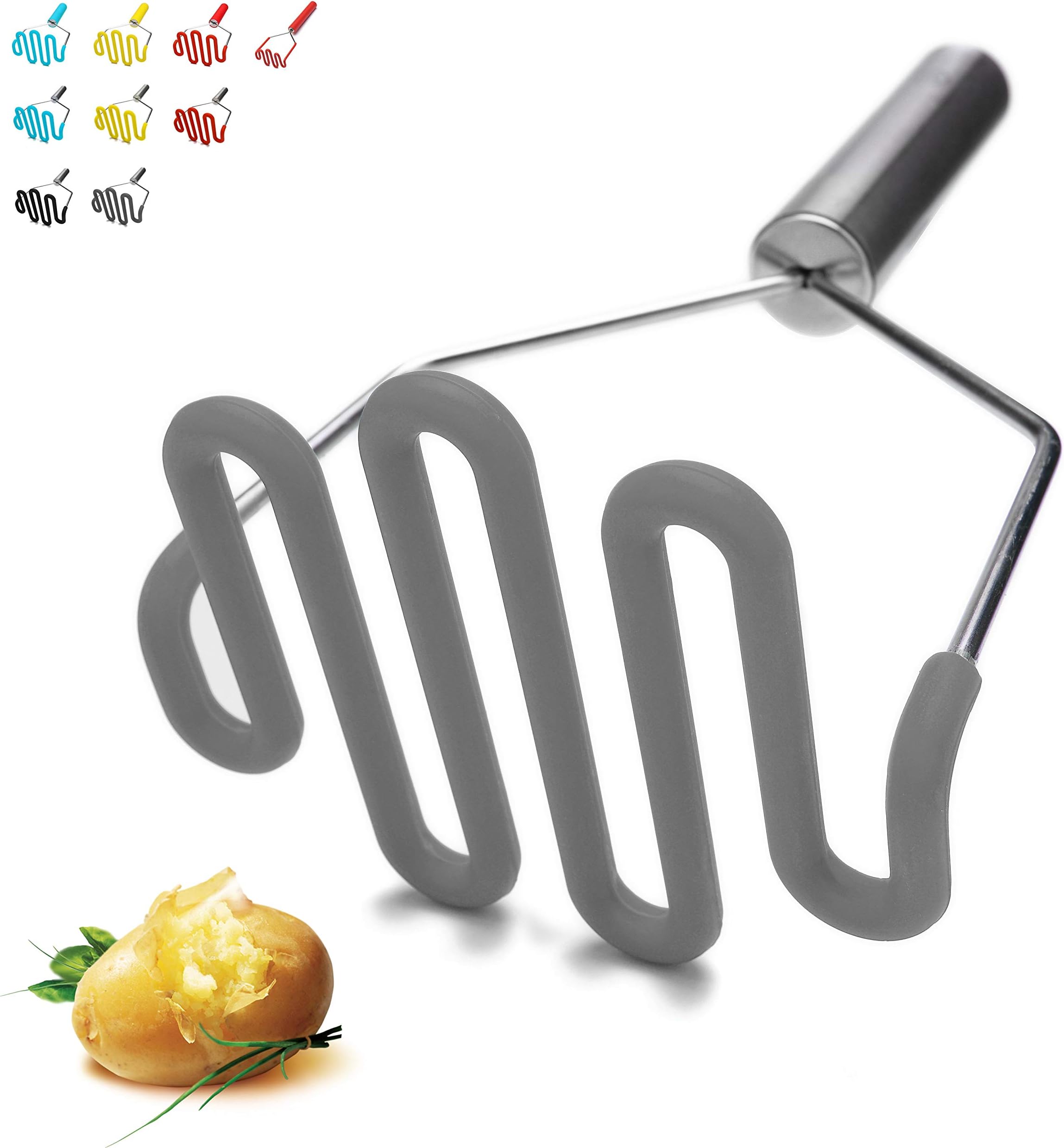 Amazon.com: Potato Masher, VITUER Non-Scrath Silicone Potatoes Masher ...
