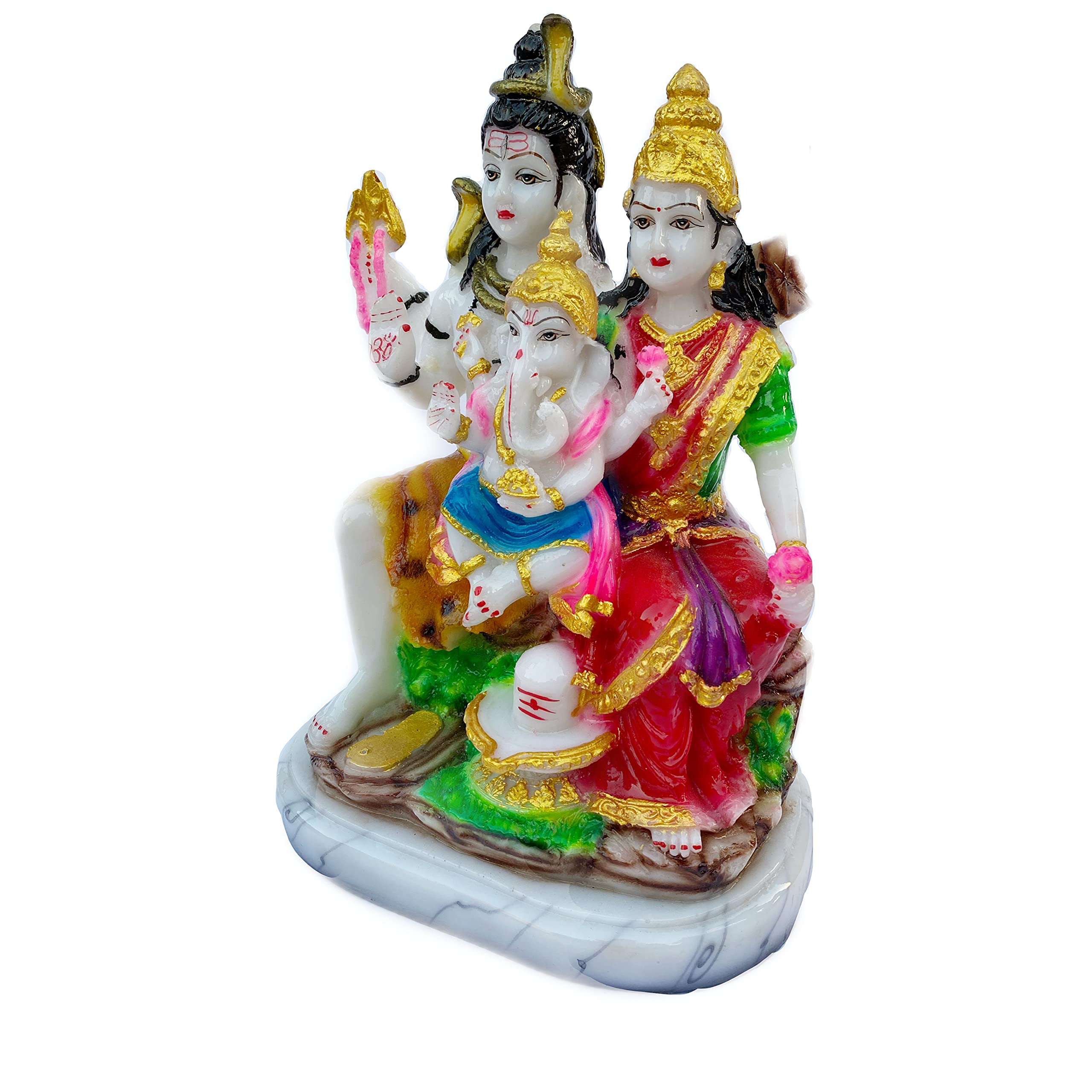 Buy KRISHNAGALLERY1 Marble Look Shiv Parivar Shiva Parvati Statue for ...