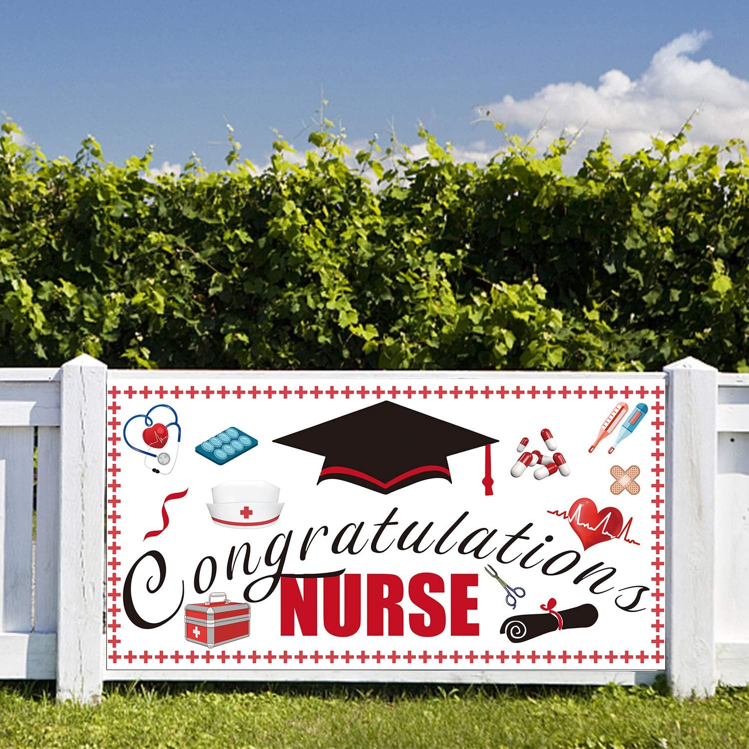 Amazon.com: Graduation Nurse Themed Party Banner - Graduation Nurse ...