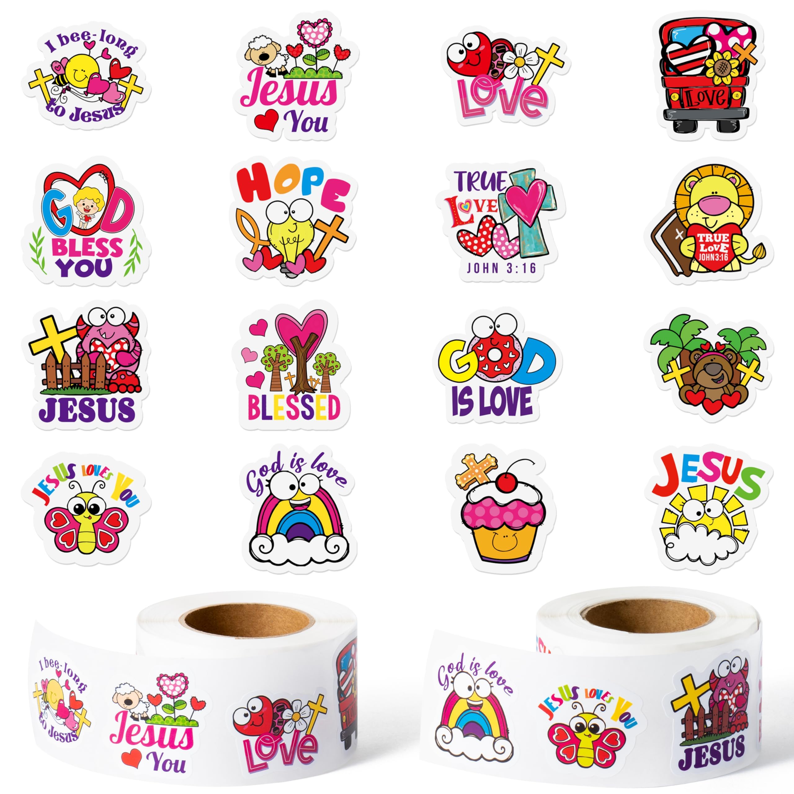 Snapklik.com : Kids Religious Stickers Rolls - 1000pcs Cartoon ...