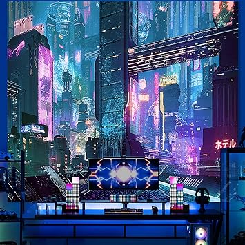Amazon.com: Honcet Japanese Punk Neon City Wall Tapestry for Bedroom ...