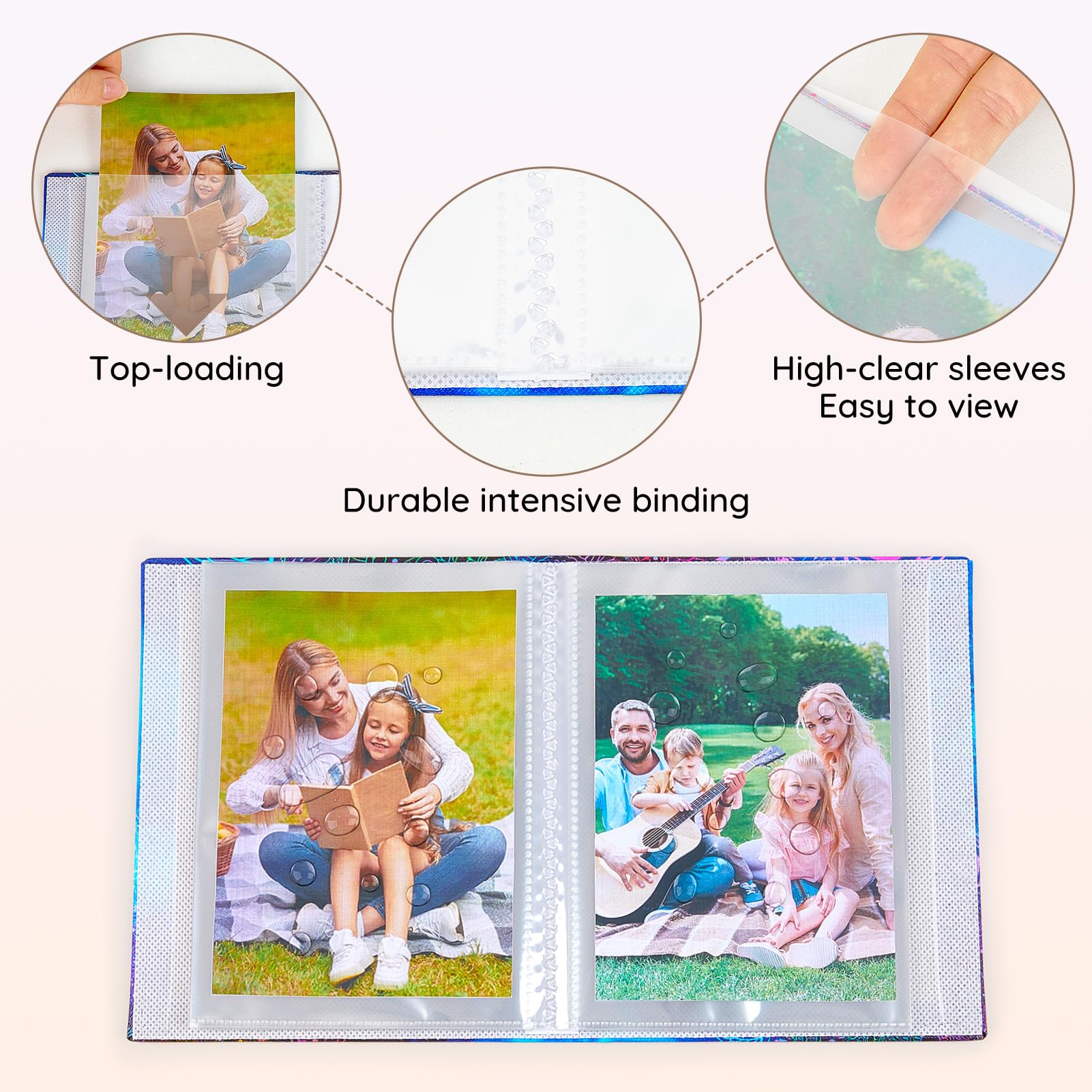 Snapklik.com : 2 Pcs Photo Albums 4x6, Small Mini Photo Albums Holds 52 ...