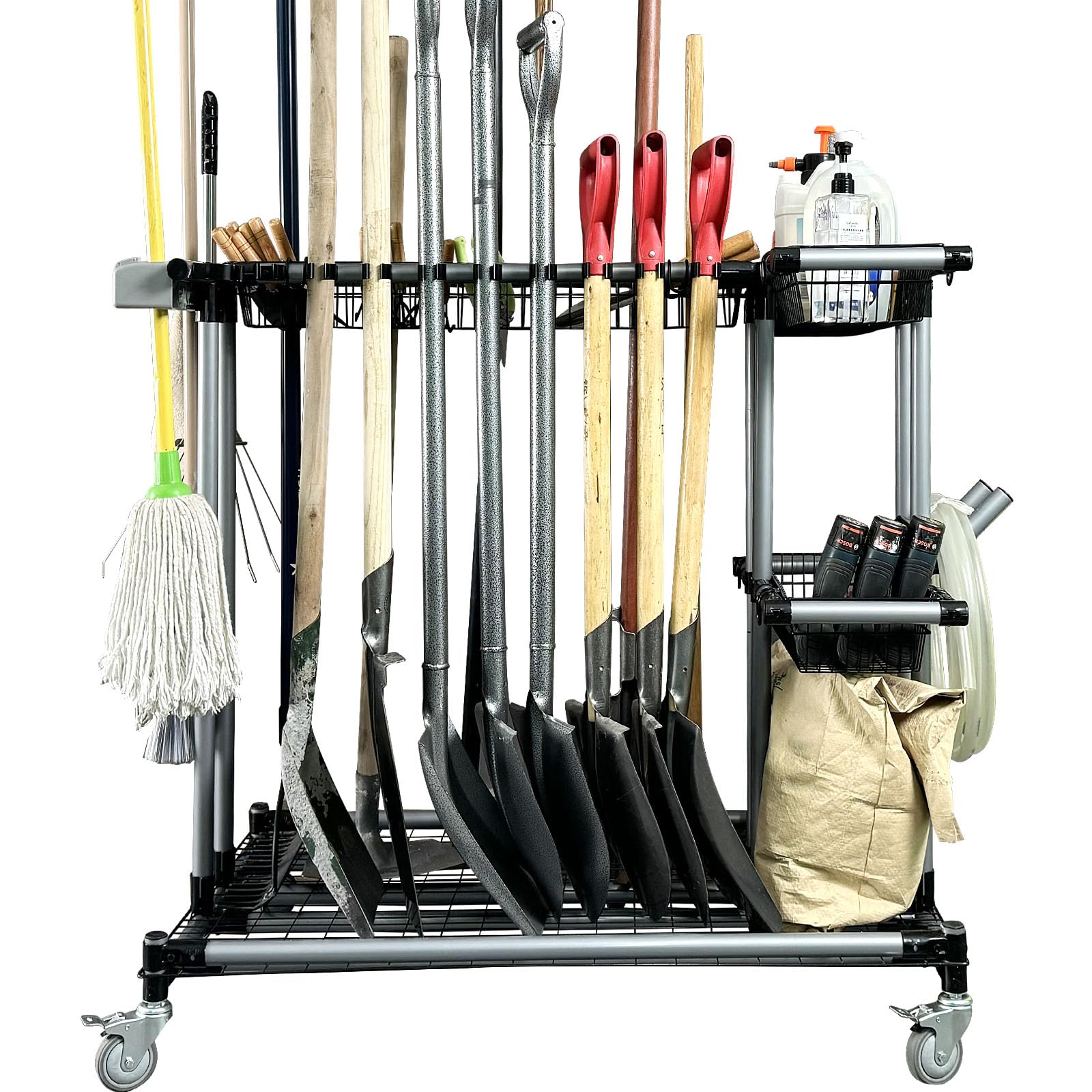 Amazon.com: QTJH Mobile Garden Tool Storage Rack with Brakes – The ...
