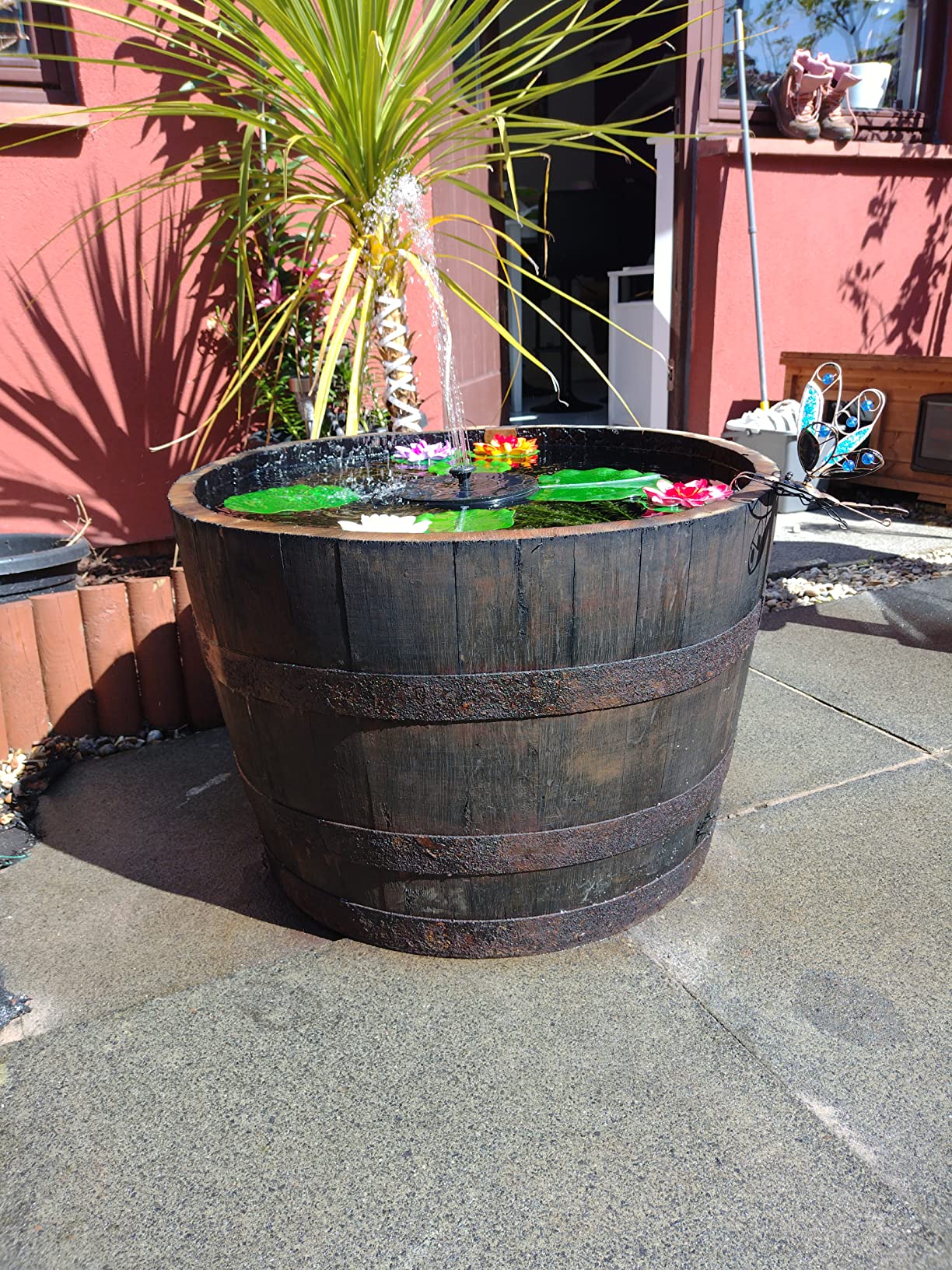 WHISKEY BARREL HALF CASK - GARDEN PLANTER TUB POND : Amazon.co.uk ...