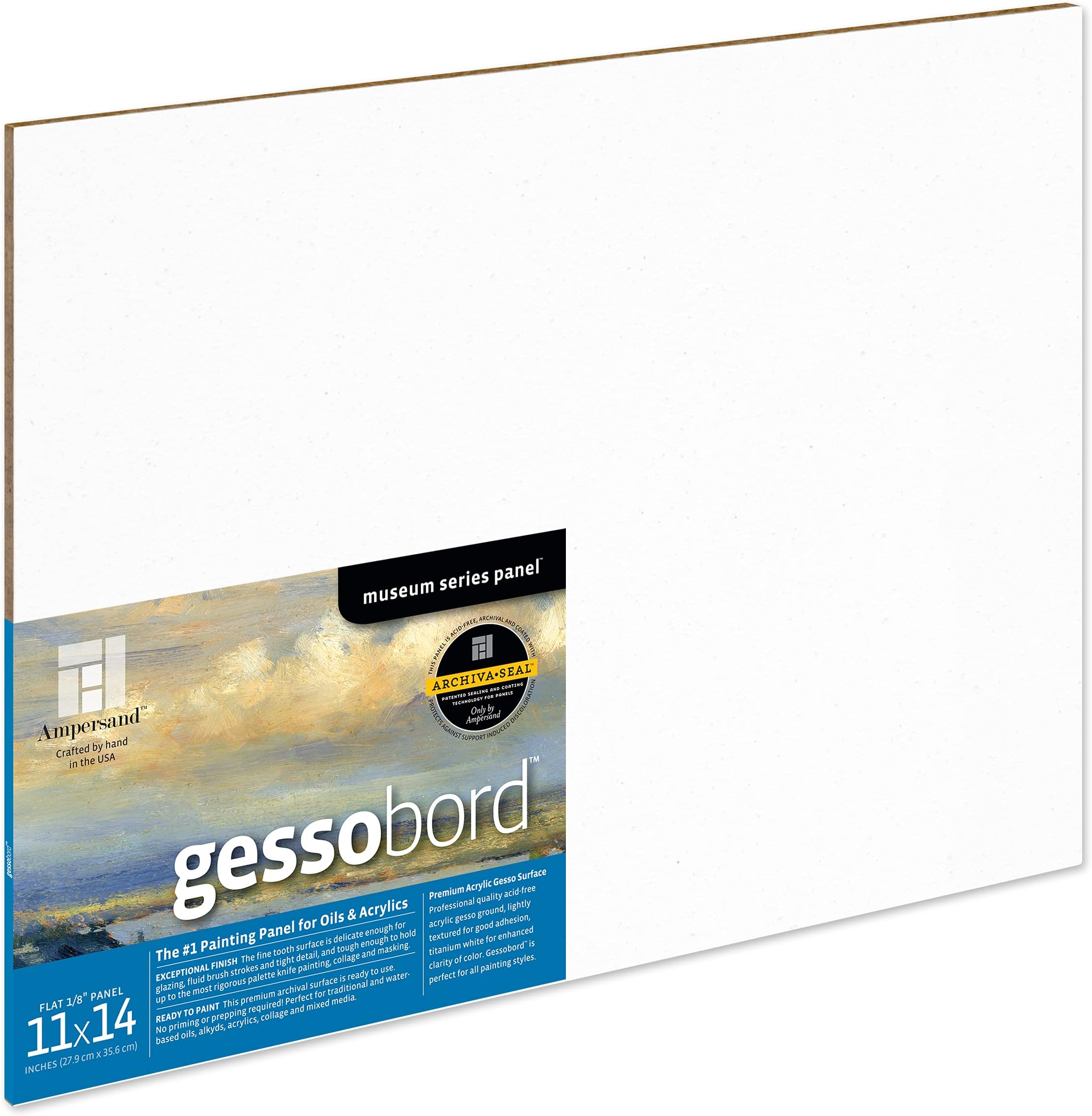 Amazon.com: Ampersand Art Supply Gesso Wood Painting Panel: Museum ...
