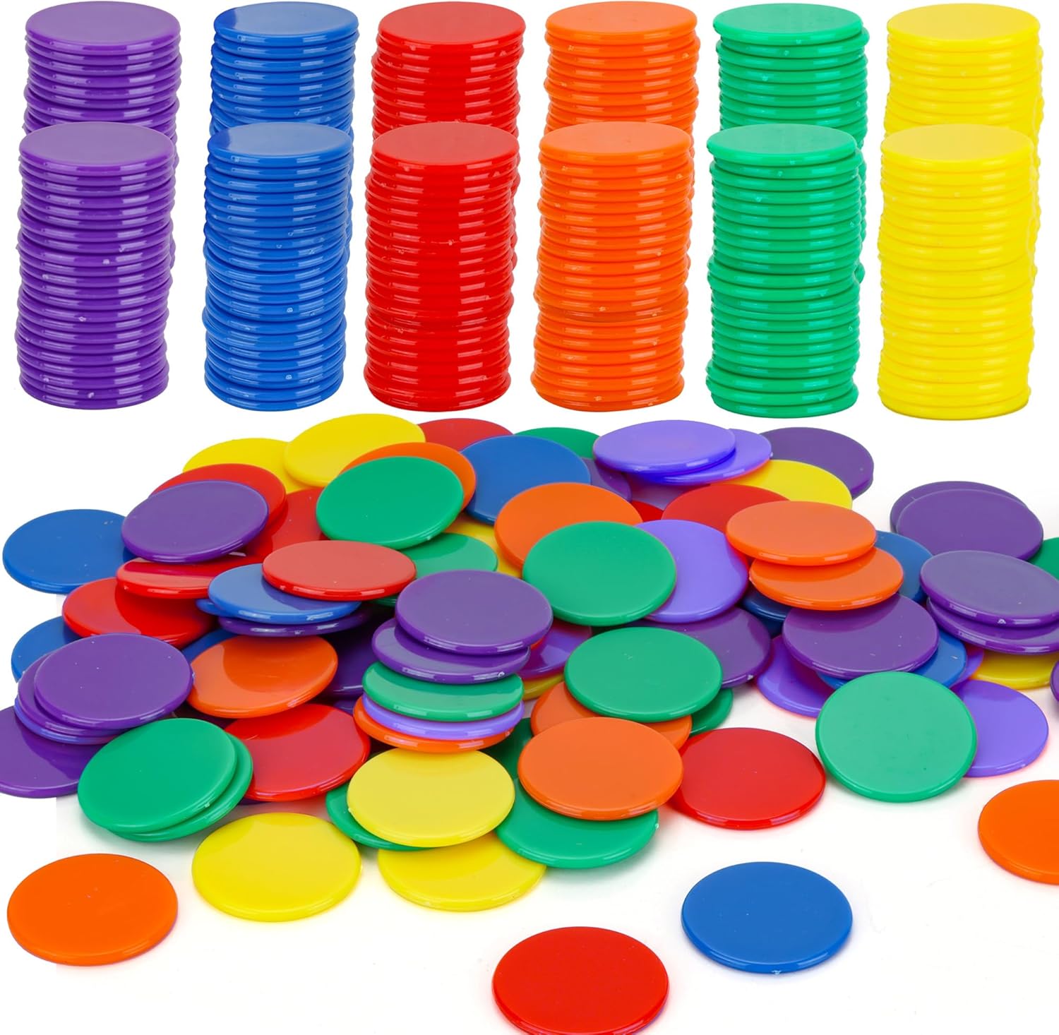 Aramanara 600 Pcs Coloured Plastic Counters, Counters Counting Chips ...