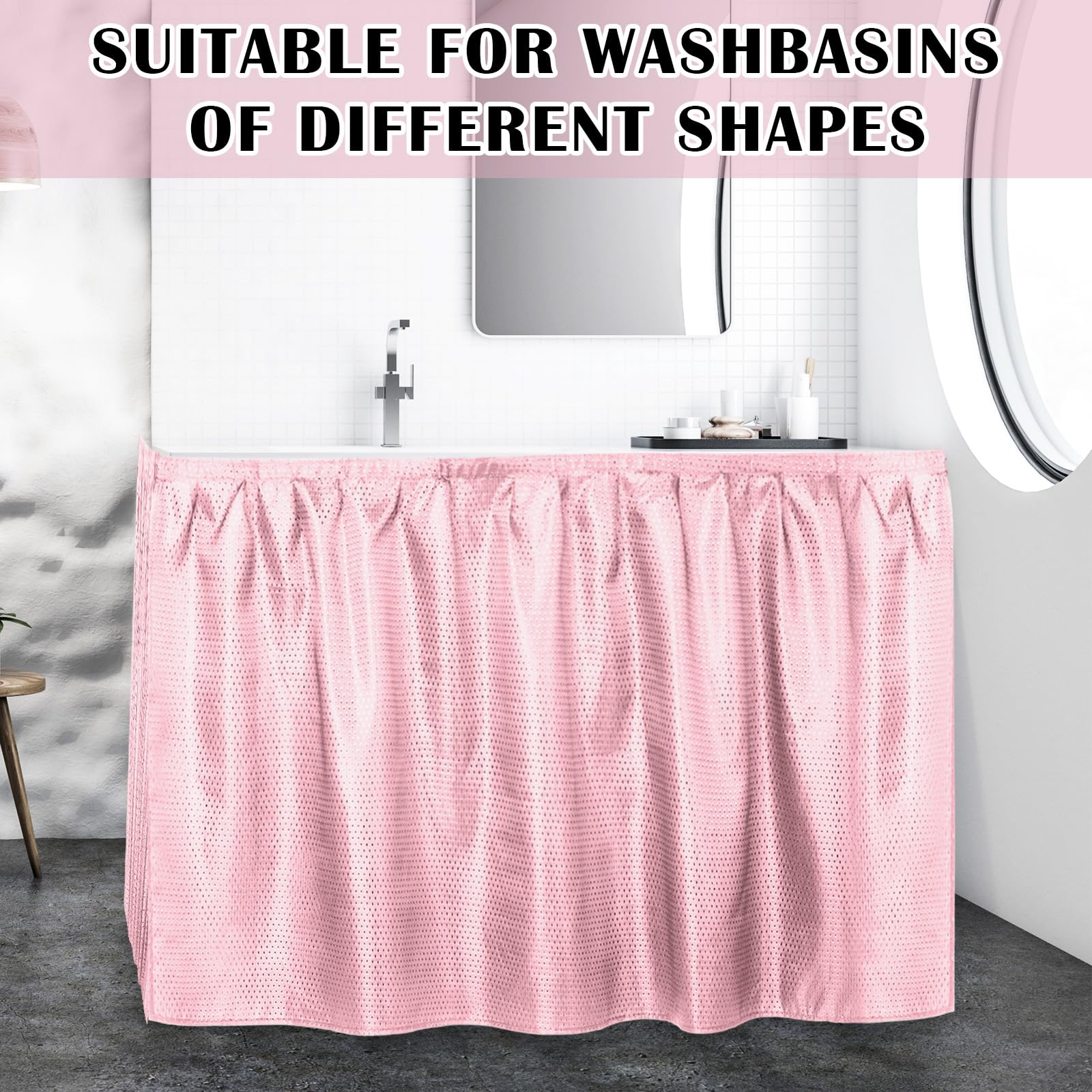 Snapklik.com : Windkream Fabric Sink Skirt Diamond Bathroom Stitch Self ...
