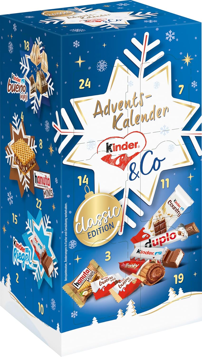 kinder & Ferrero Adventskalender – Adventskalender mit leckeren Schokoladen-Spezialitäten – 1 ...