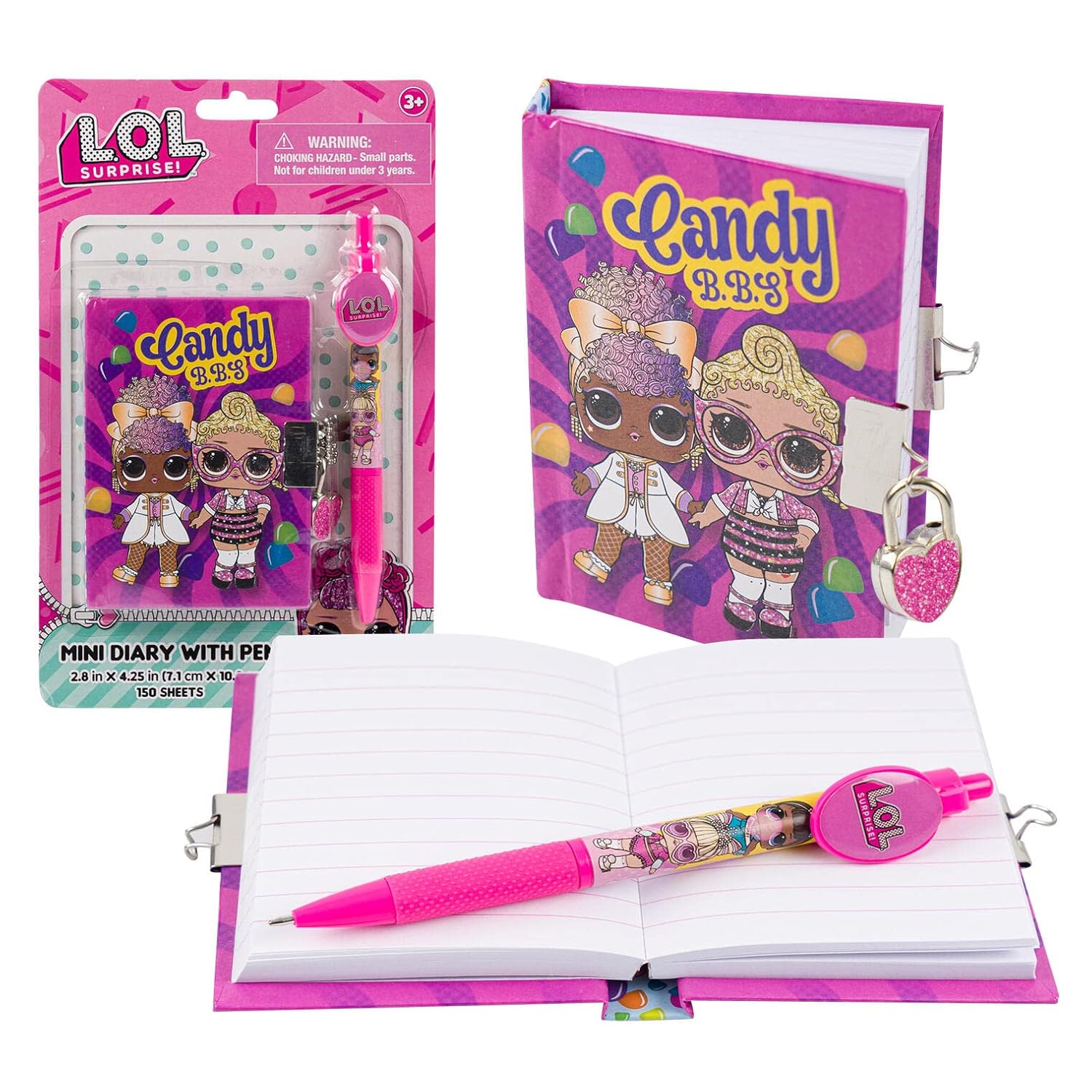 Amazon.com: LOL Surprise Mini Diary with Lock And Pen for Girls Journal ...
