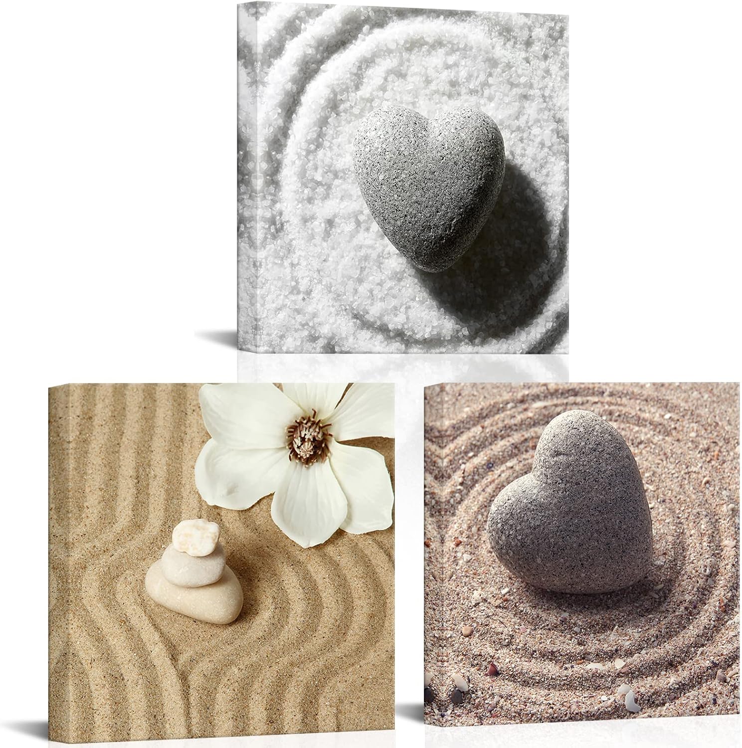 Amazon.com: Artsbay Zen Stone Canvas Wall Art Sand Giclee Prints Canvas ...