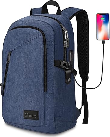 Amazon.com: Mancro Laptop Backpack, 15.6 inch Business Backpack Water ...