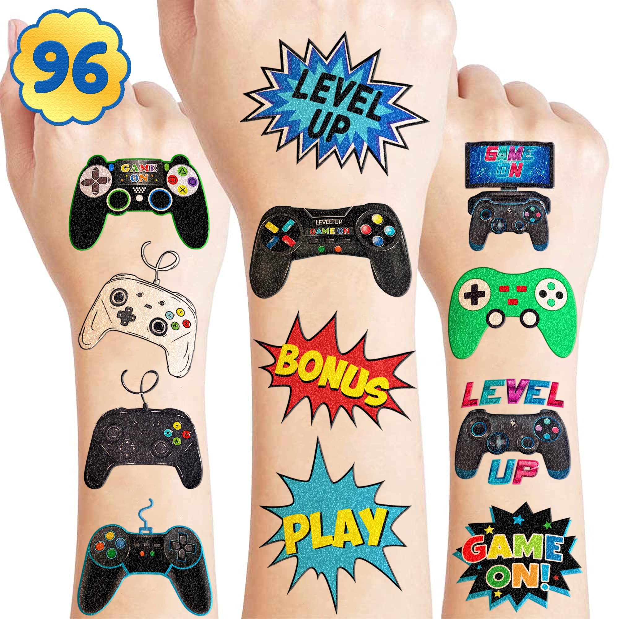 Amazon.com : Game Temporary Tattoos Themed Birthday Party Decorations ...