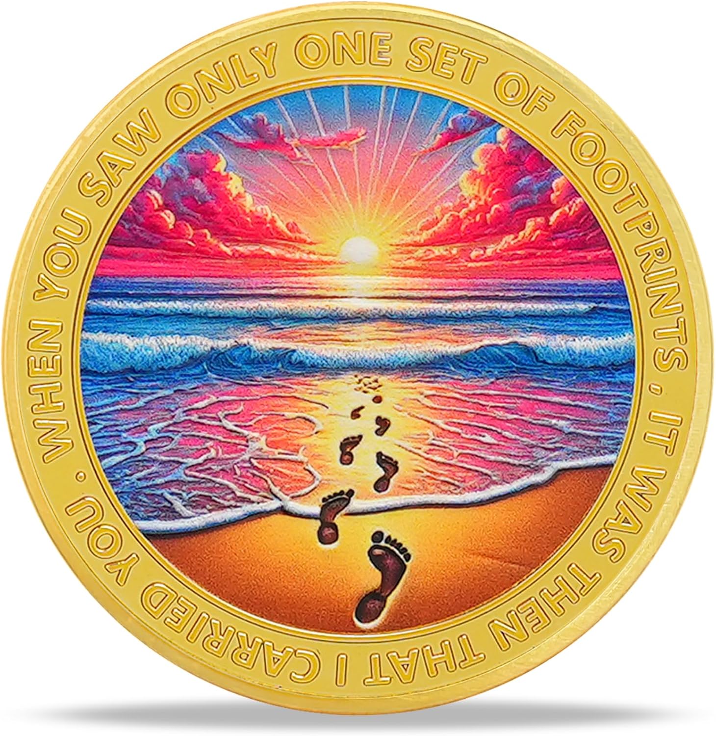 Amazon.com: Seaside Footprints Religious Coin Inspirational Bible Verse ...