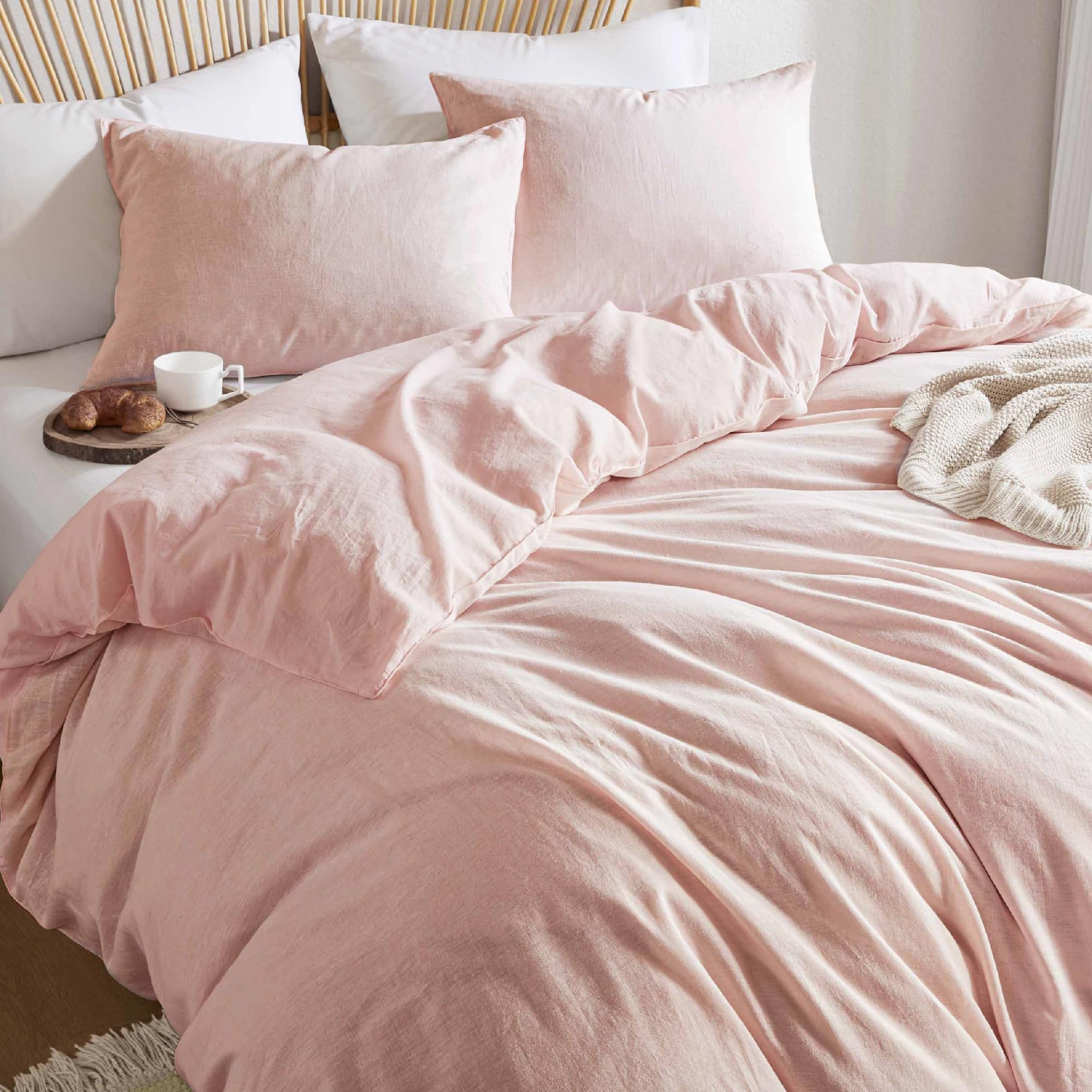 Amazon.com: Hyde Lane Linen Duvet Cover Set King Size, 3Pcs Textured ...