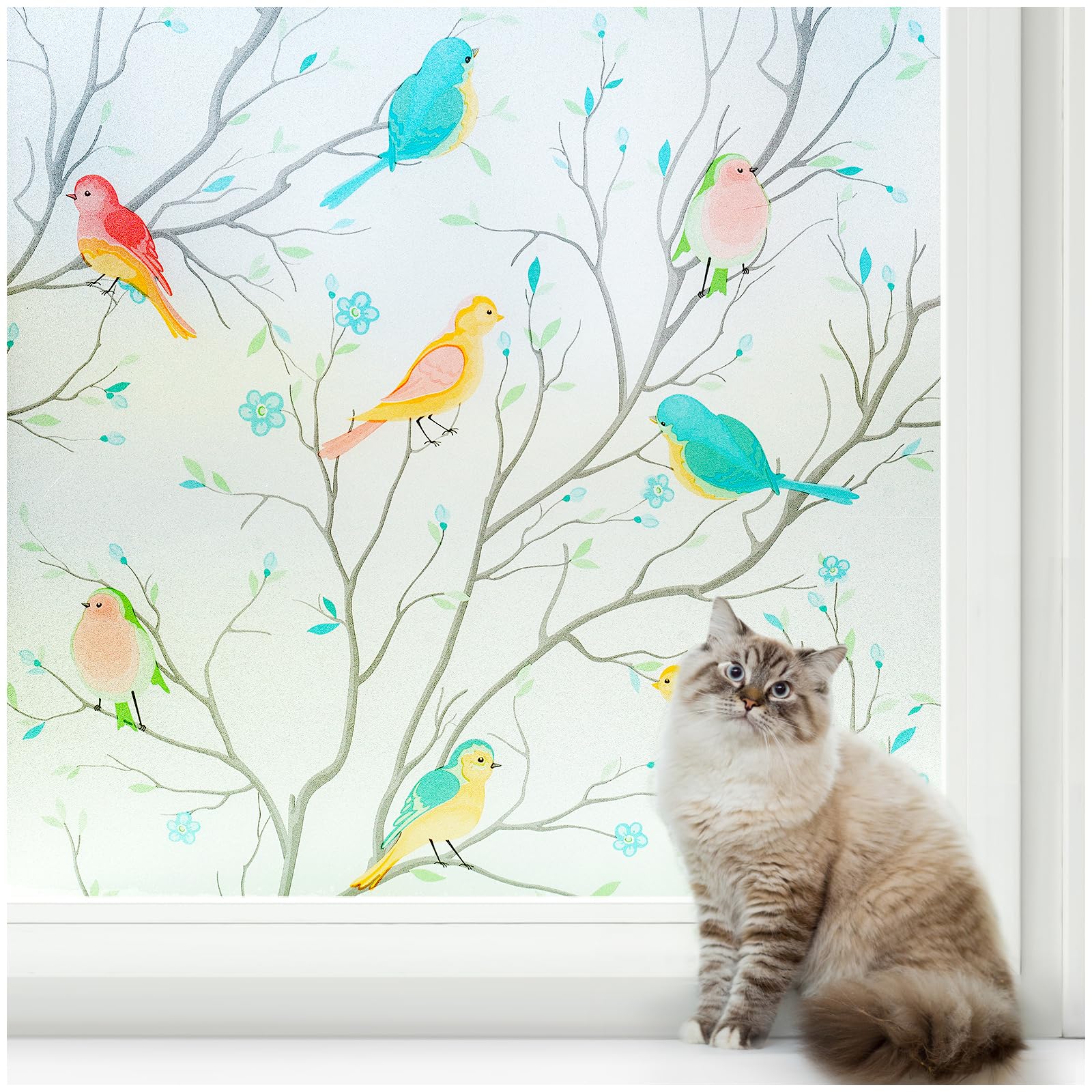 Amazon.com: rabbitgoo Window Privacy Film, Stained Glass Window Cling ...