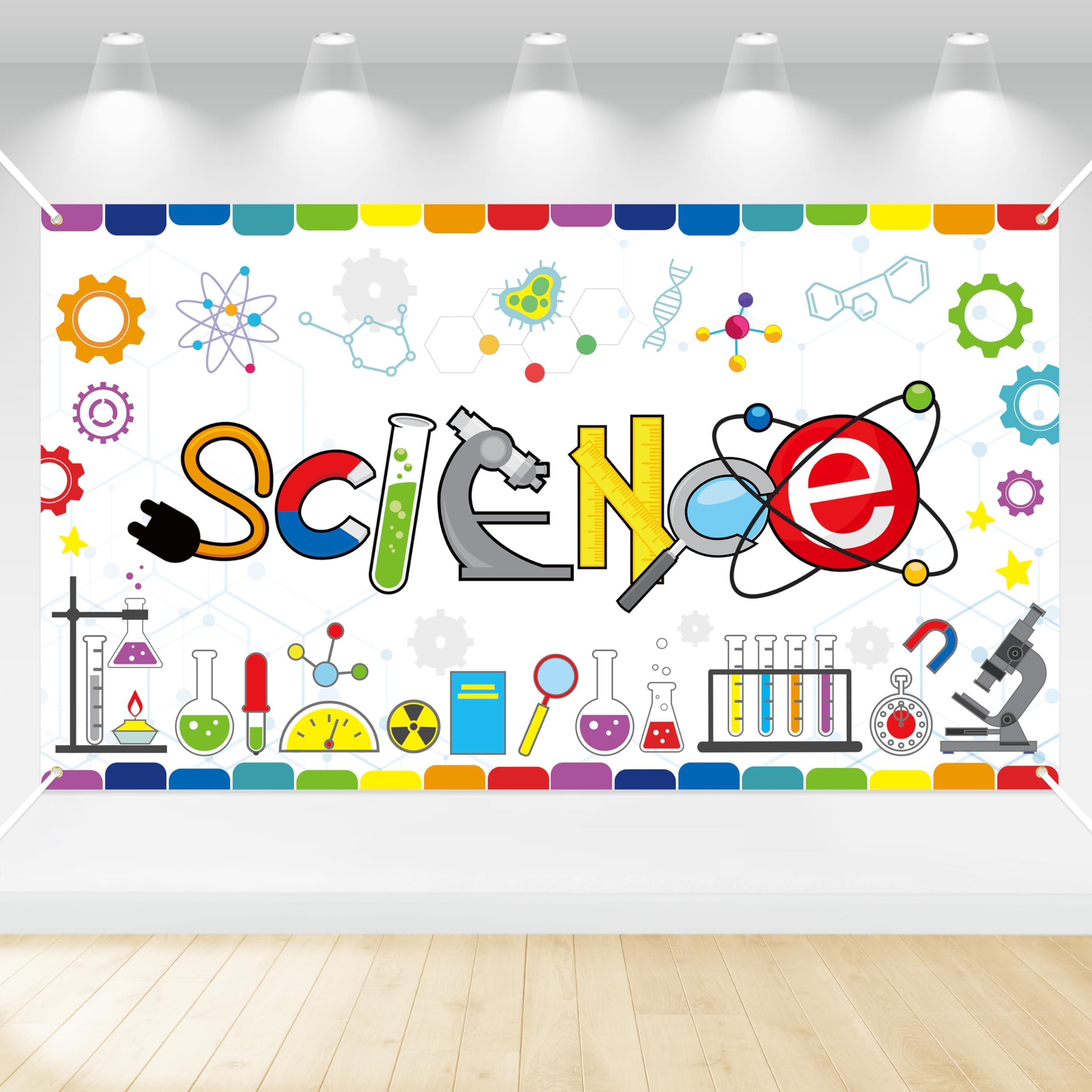 Amazon.com : ANGOLIO Chemical Science Backdrop Banner Decorations ...