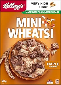 Kellogg's Mini-Wheats Maple Flavour Cereal 500g : Amazon.ca: Grocery ...
