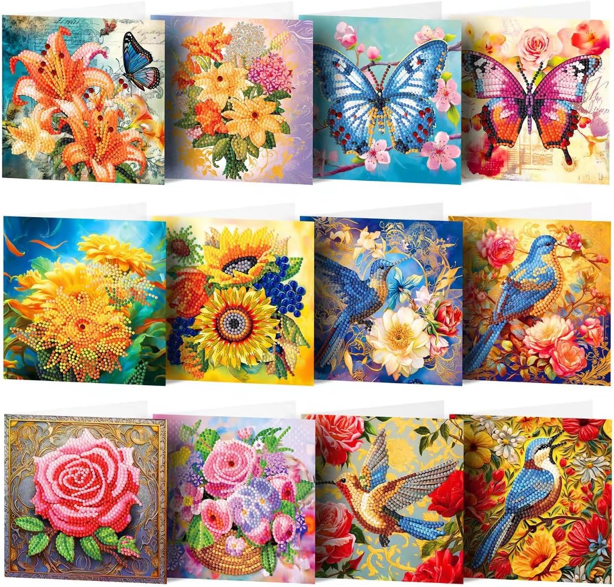 Amazon.com: DIY Birthday Cards - 12 pcs 5D Special Shaped Diamond ...