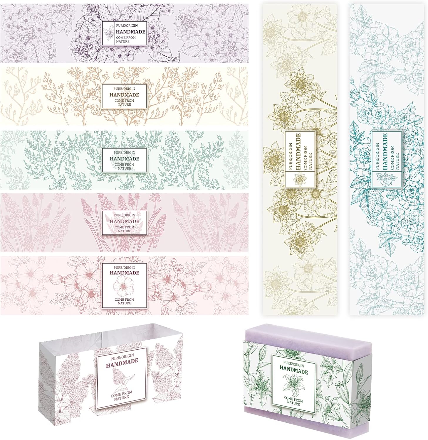Amazon.com: PH PandaHall 9 Styles Wrap Label Tape, 90PCS Flower Soap ...