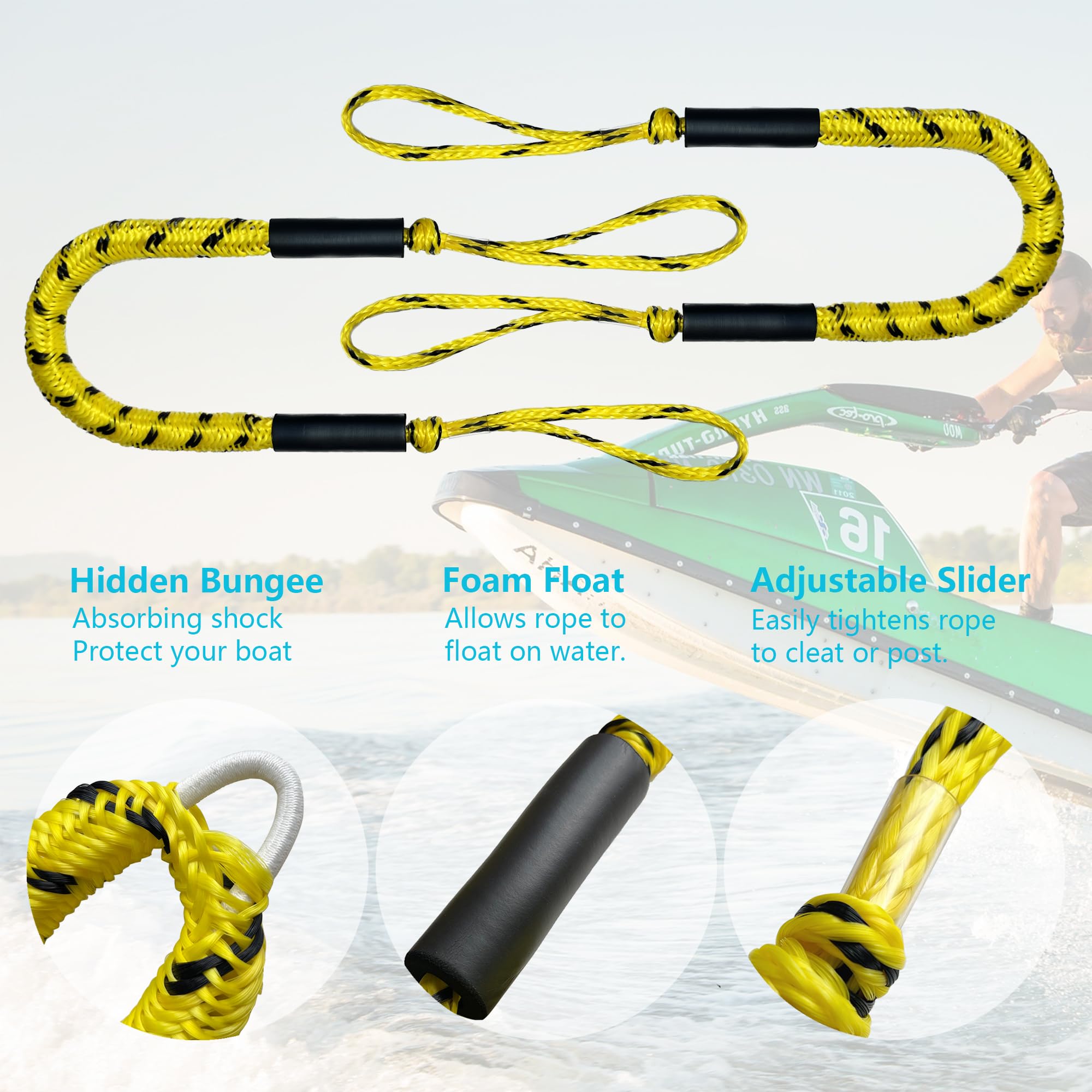 Snapklik.com : Bungee Dock Line, Mooring Rope, Marine Anchor Line ...