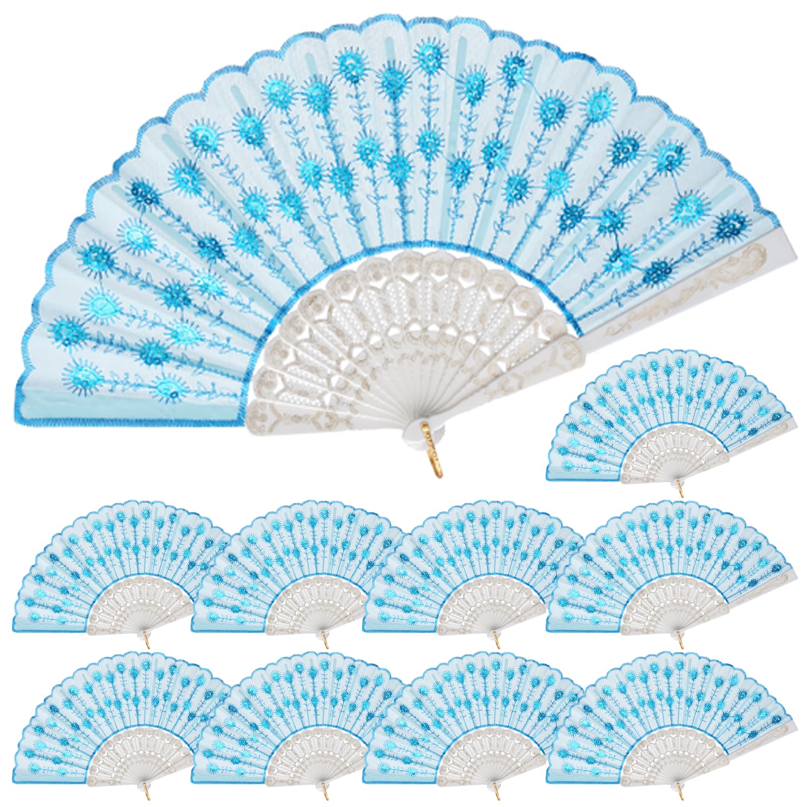 Amazon.com: QIRMIZI 10 PACK Fabric Folding Handheld Fans, Perfect for ...
