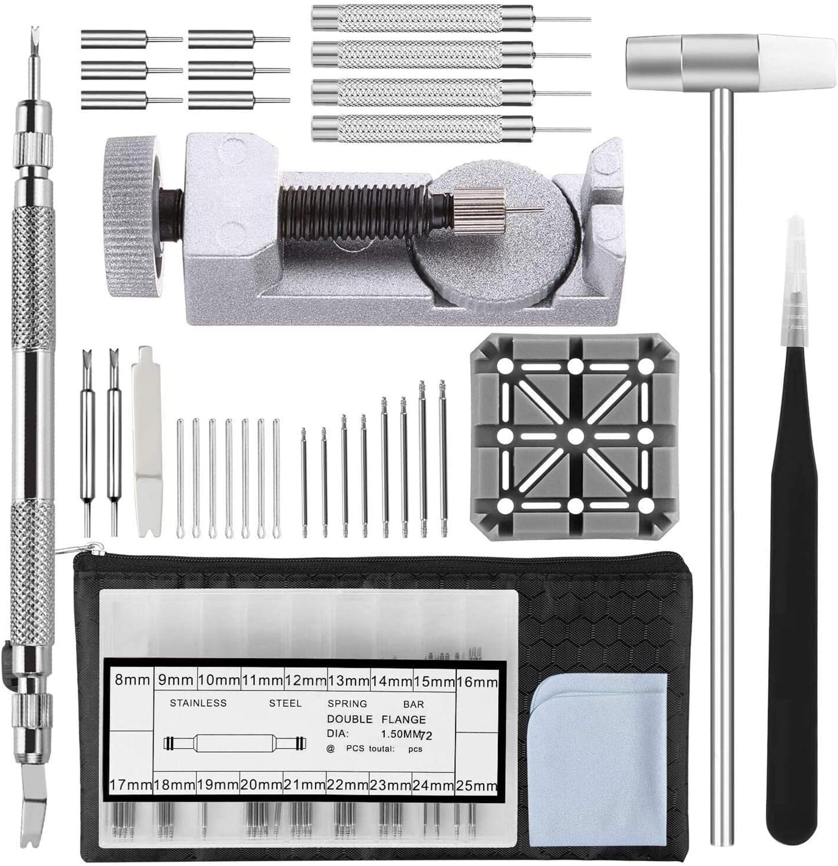 PIONEERS Watch Band Tool Kit - Watch Link Remover, Spring Bar Tool Set ...
