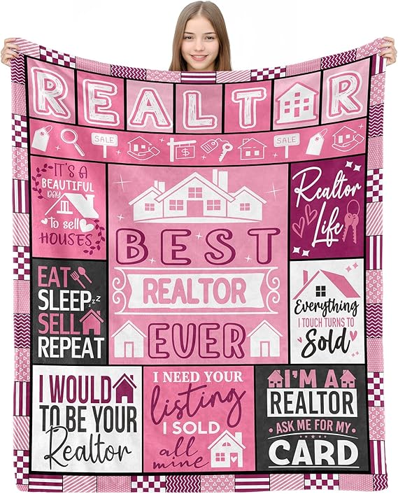 Amazon.com: Realtor Gifts Blanket 60"×50" for Women Funny Real Estate ...