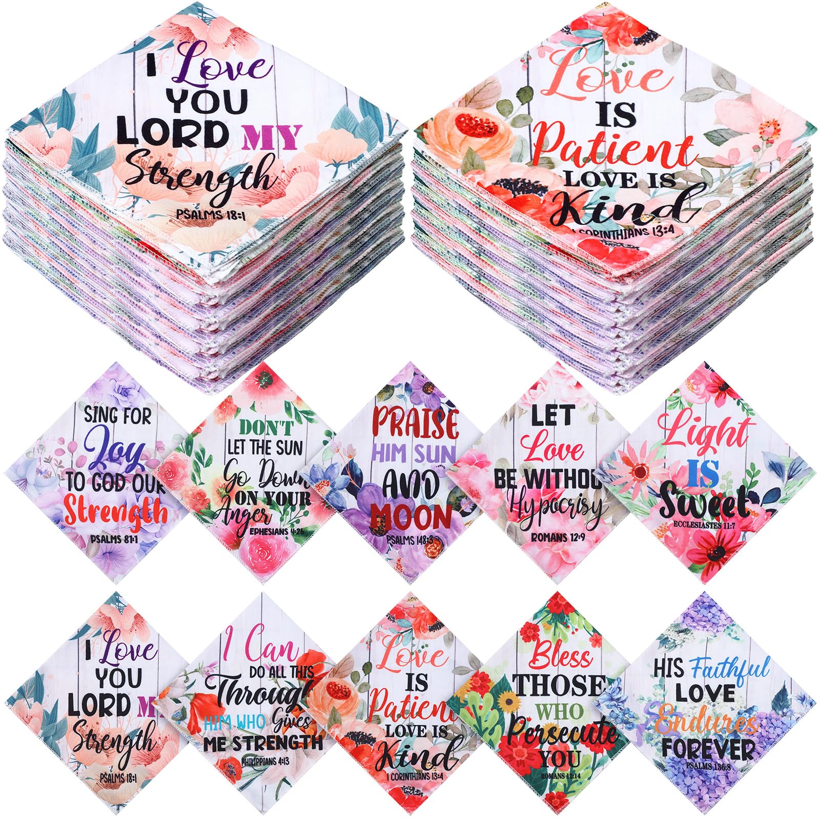 SmoothNovelty Handkerchiefs for Women Christian Gifts Floral Religious ...