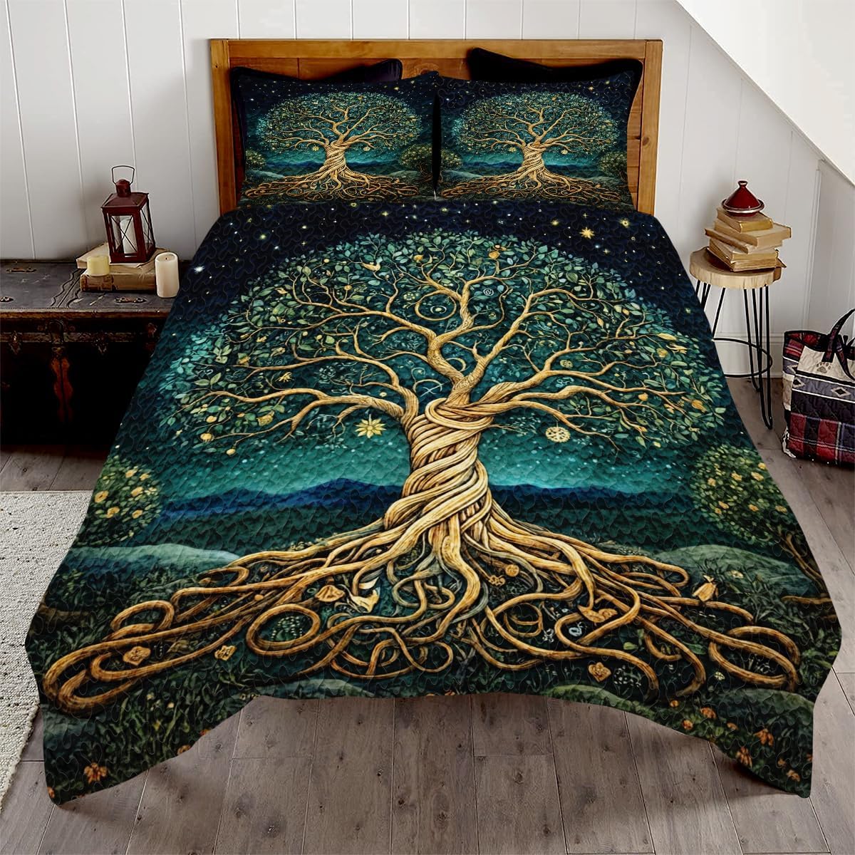 Amazon.com: NAREDA Tree of Life Quilt Set, Yggdrasil Bed Sets, Celtic ...